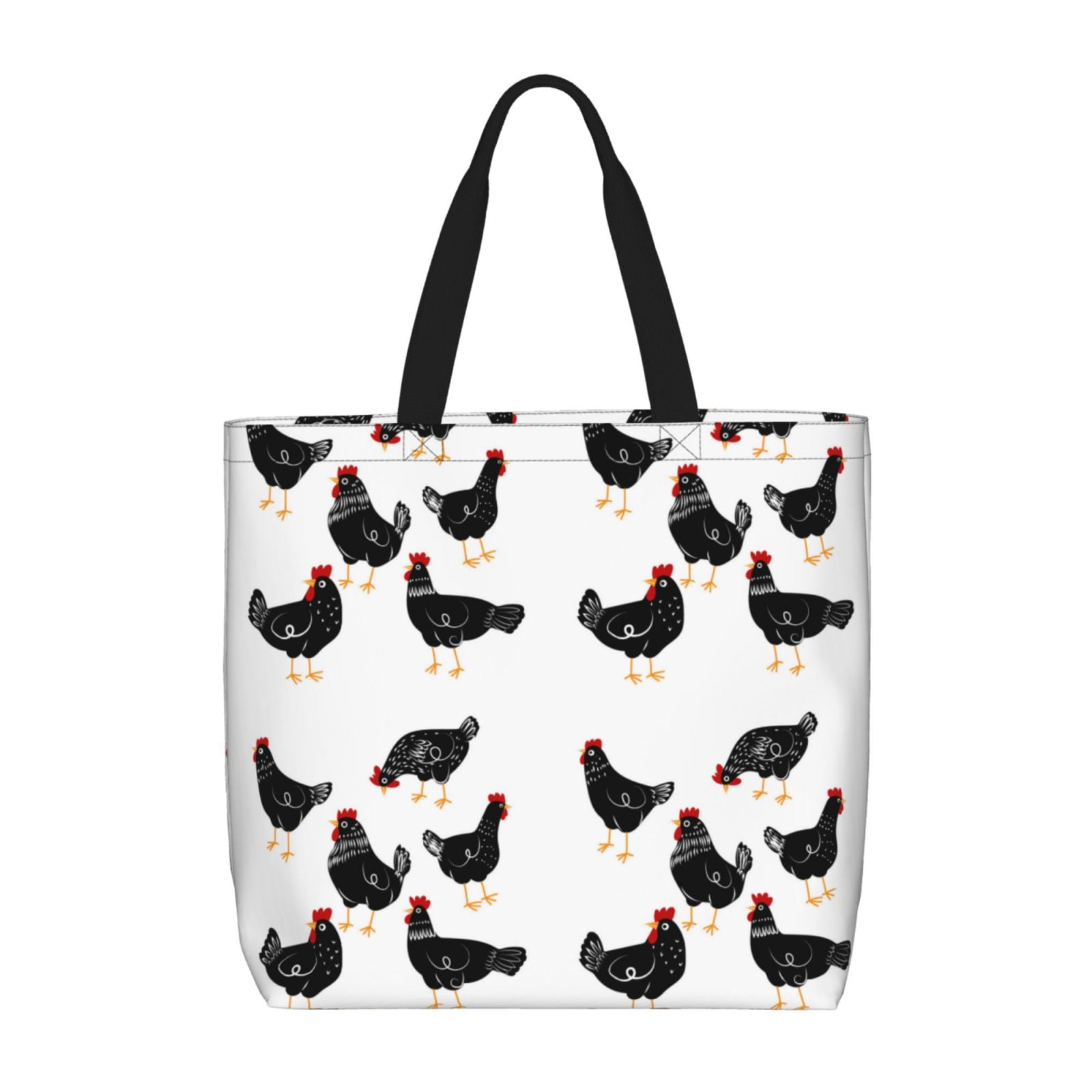Disketp Funny Chicken Canvas Tote Bag,Women Shoulder Bag Crossbody ...