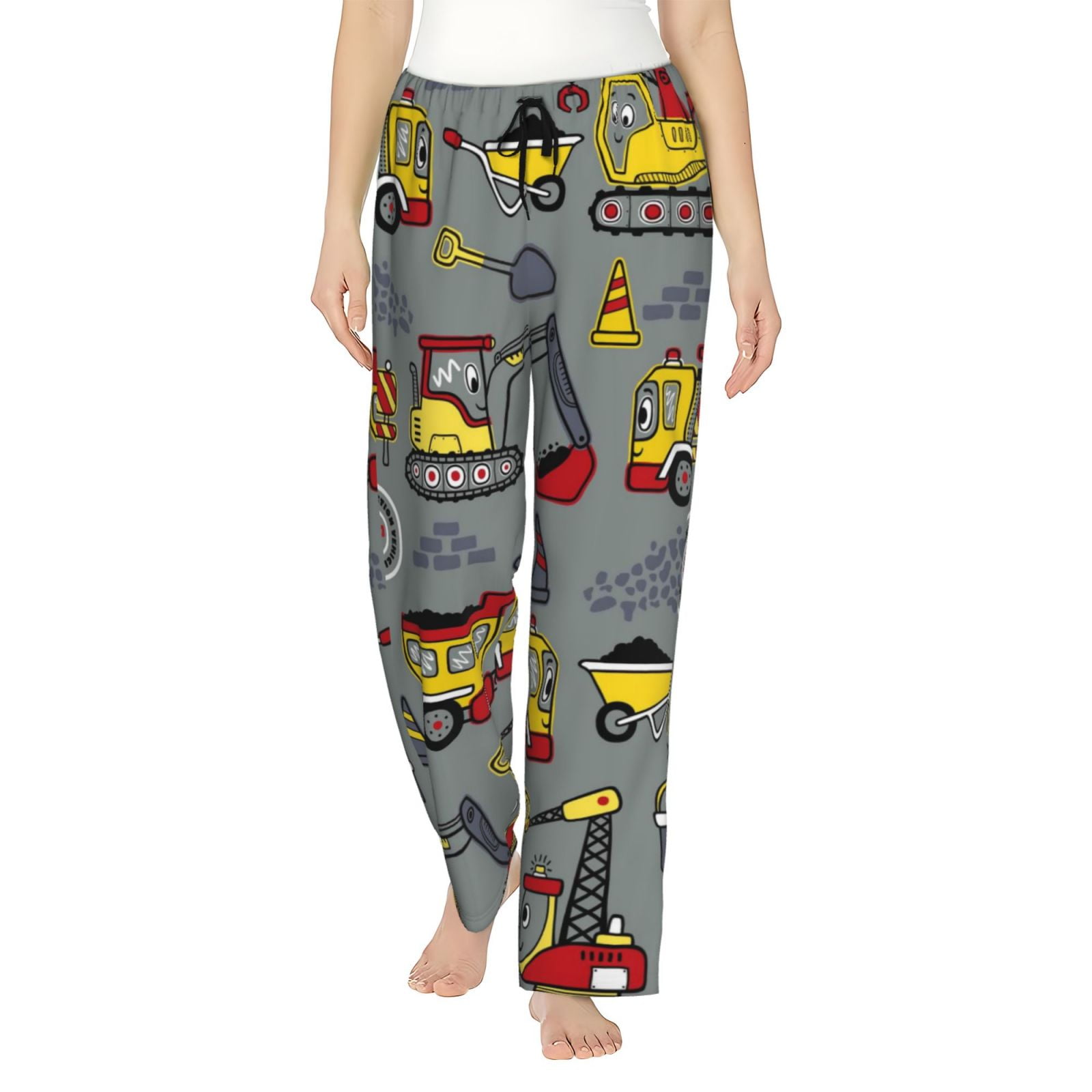 Disketp Funny Construction Print Women'S Comfy Pajama Pants Casual ...