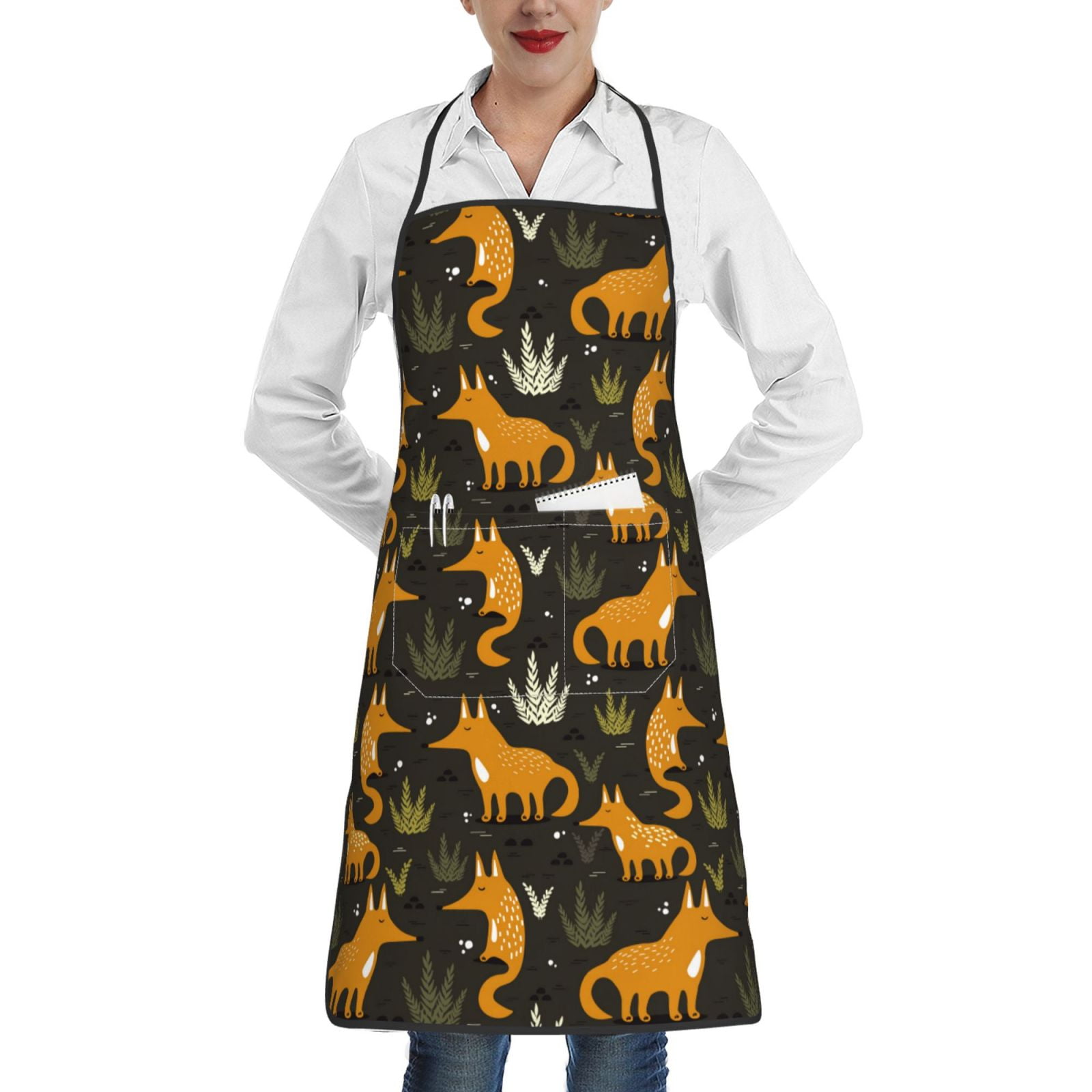 Disketp Funny Fox by the Field Kitchen Apron with adjustable Aprons for ...