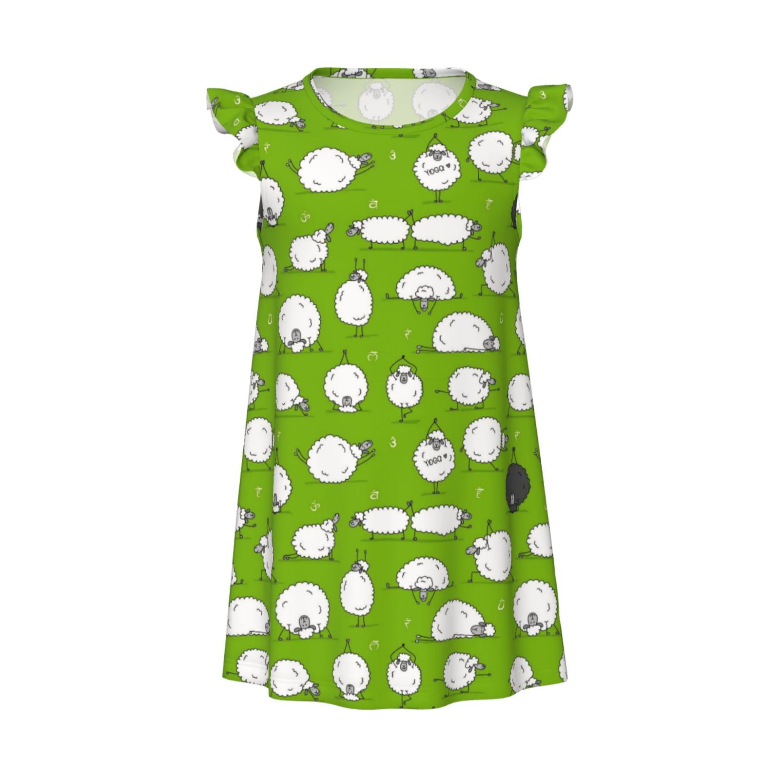 Disketp Funny Sheep Doing Yoga Print Girls Nightgowns 3-10 Years ...