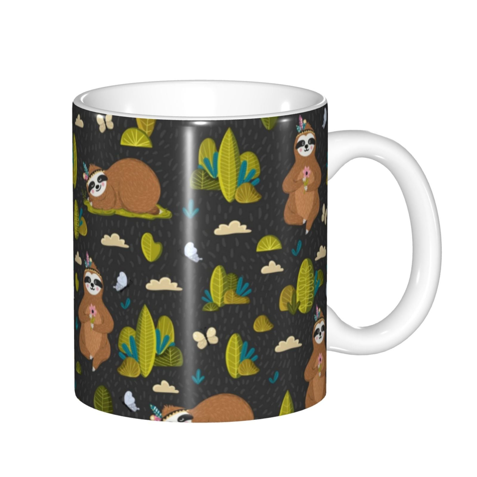 Disketp Funny Sloths In The Forest Large Coffee Mug with Handle Tea Cup ...
