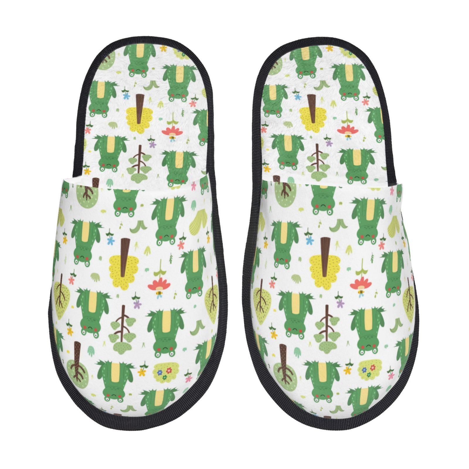 Disketp Funny Toad Fuzzy House Memory Foam Slippers, Furry Fur Lined ...
