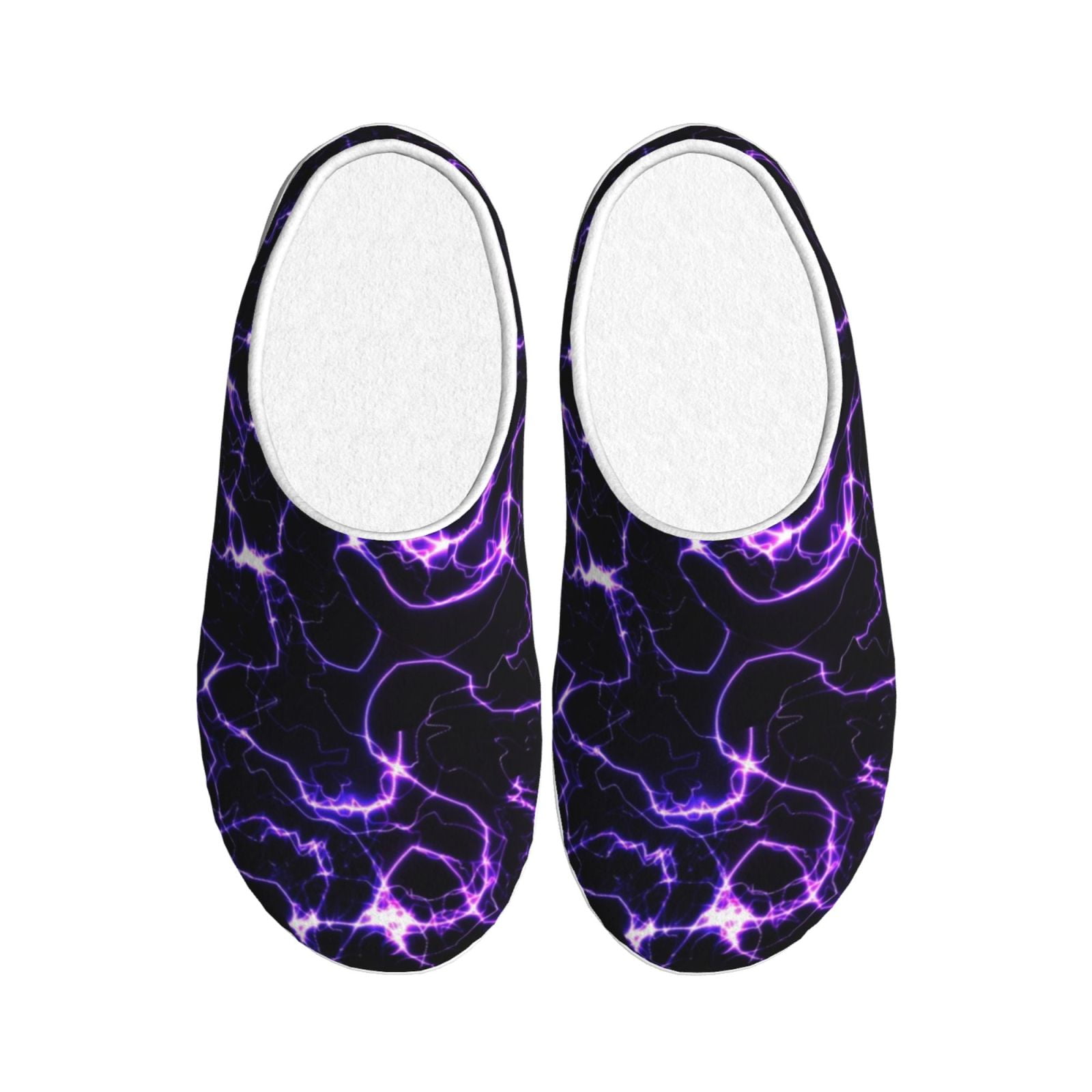 Disketp Galaxy Lightning Women's Men's Slippers Plush Slip-On House ...