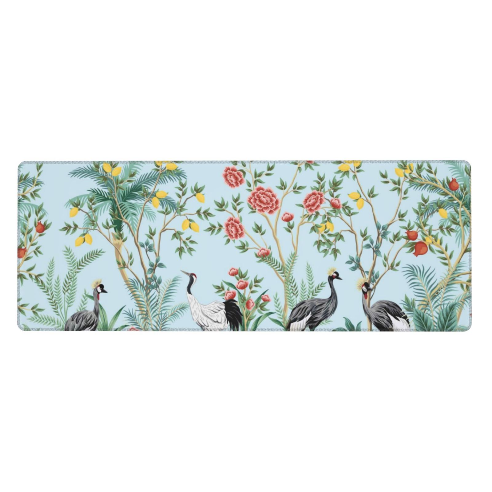 Disketp Gaming Mouse Pad Chinoiserie Floral Palm Tree Pattern Large ...