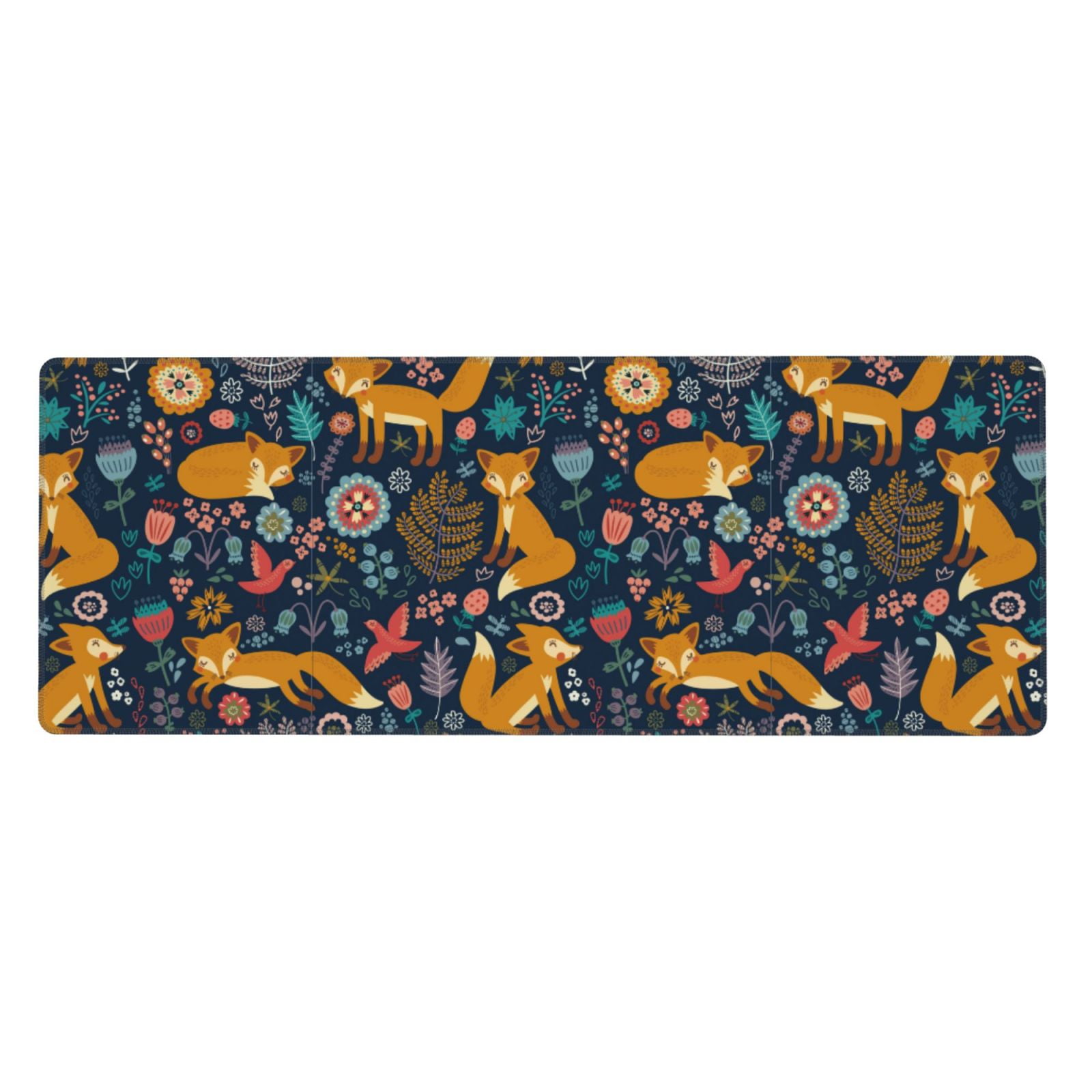 Disketp Gaming Mouse Pad Colorful Fox Pattern Large Mouse Mat Long ...