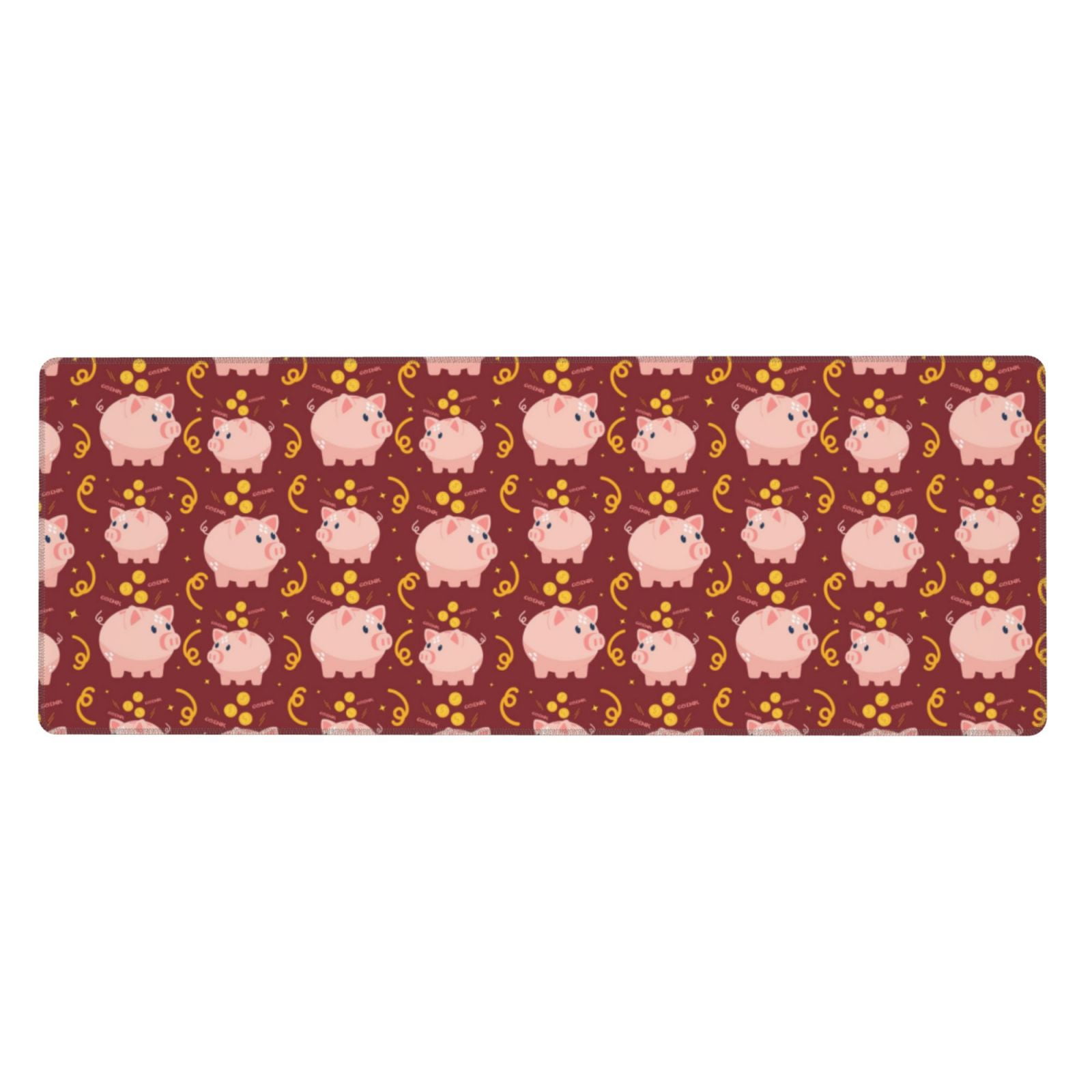 Disketp Gaming Mouse Pad Cute Pig With Coins Pattern Large Mouse Mat ...