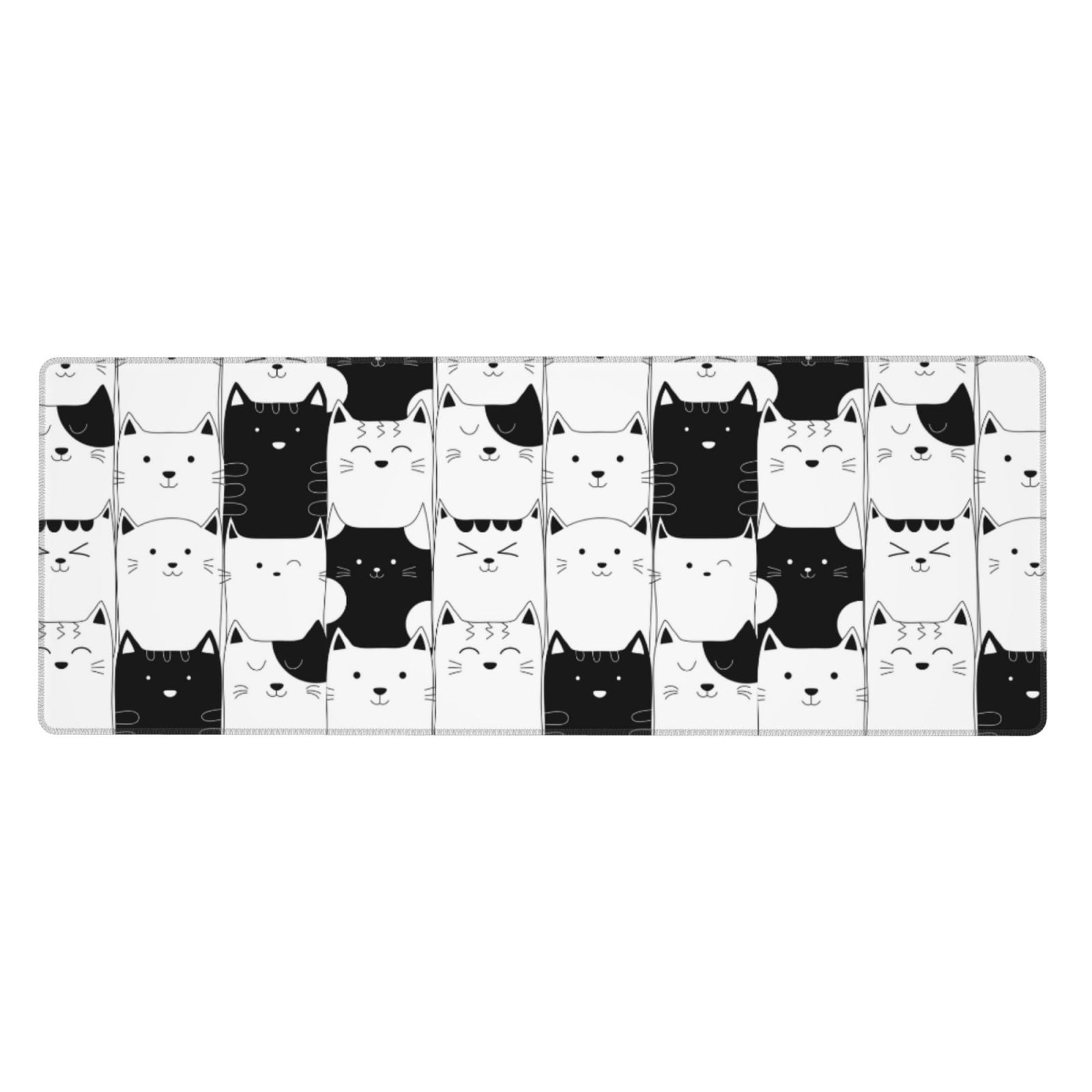 Disketp Gaming Mouse Pad Doodle Cute Cat Pattern Large Mouse Mat Long ...