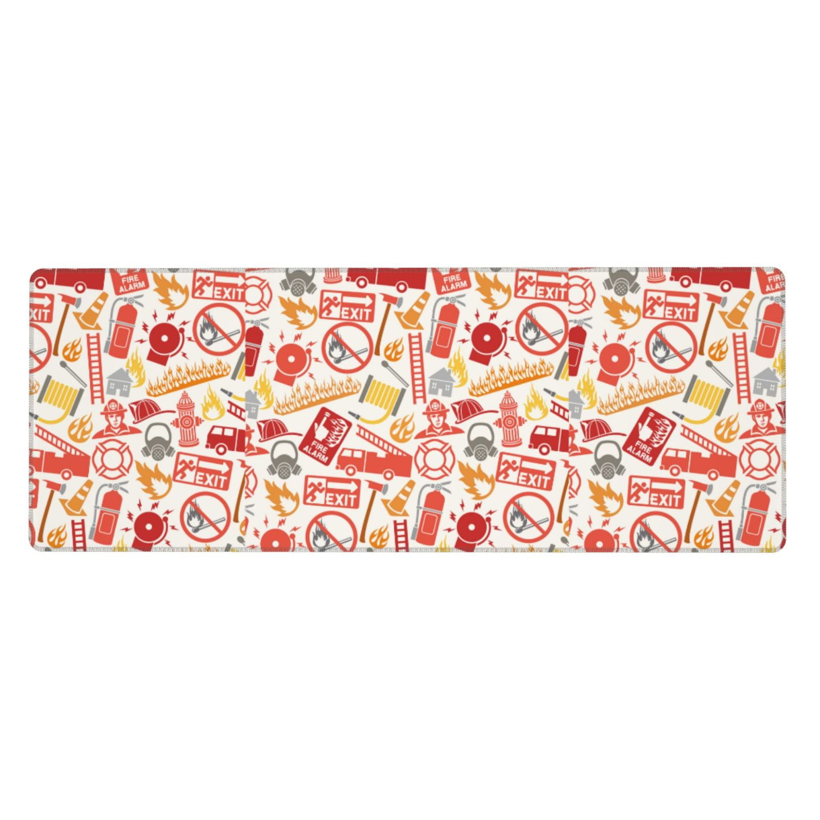 Disketp Gaming Mouse Pad Firefighter Icons Pattern Large Mouse Mat Long ...
