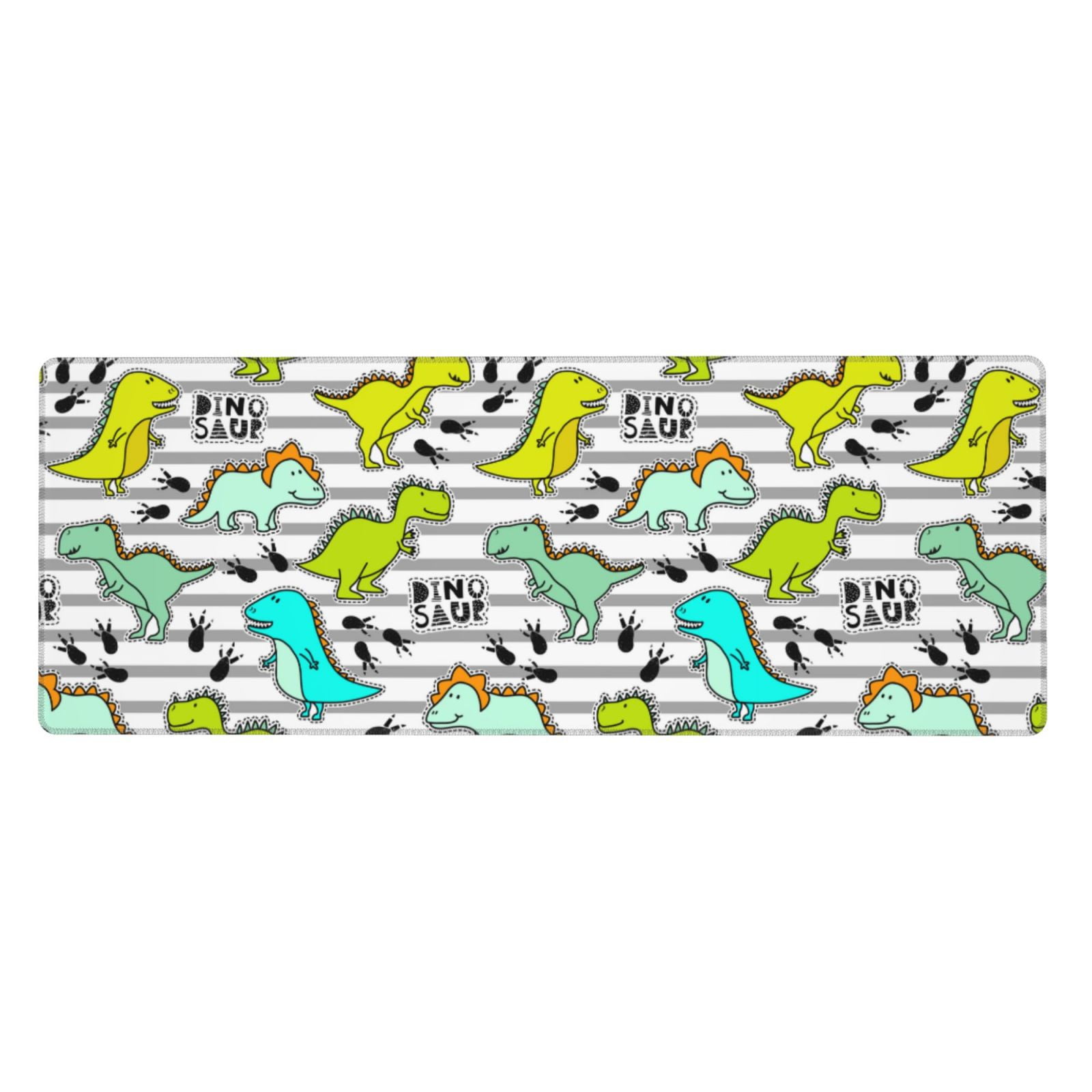 Disketp Gaming Mouse Pad Funny Dinosaurs On Stripes Pattern Large Mouse ...