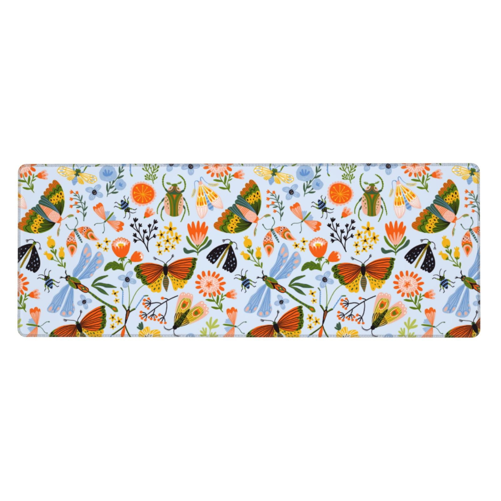 Disketp Gaming Mouse Pad Insects And Flowers Pattern Large Mouse Mat ...