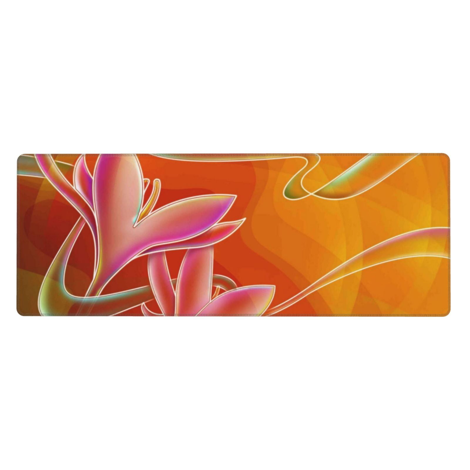 Disketp Gaming Mouse Pad Orange Flower Psychedelic Pattern Large Mouse ...