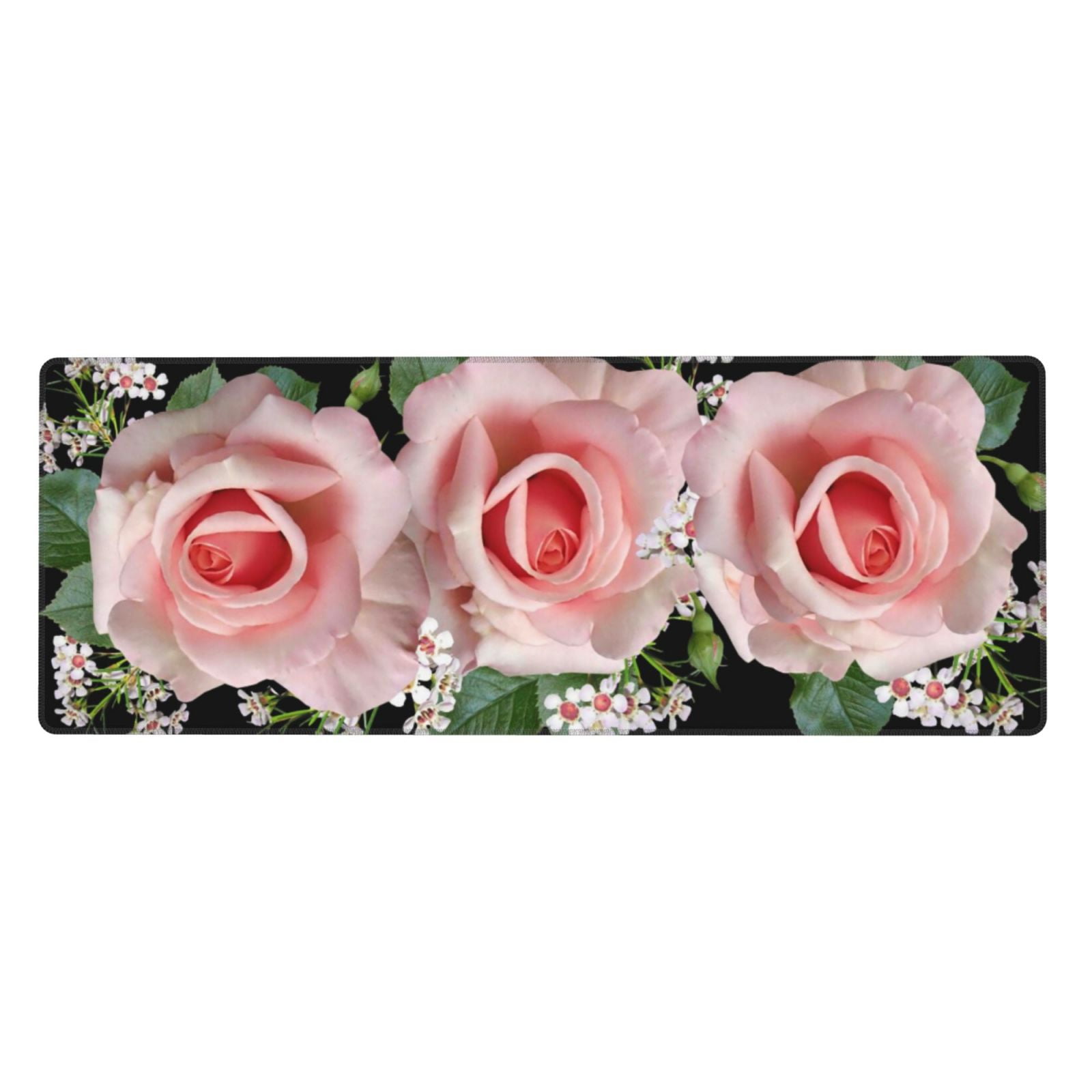 Disketp Gaming Mouse Pad Pink Roses Pattern Large Mouse Mat Long ...