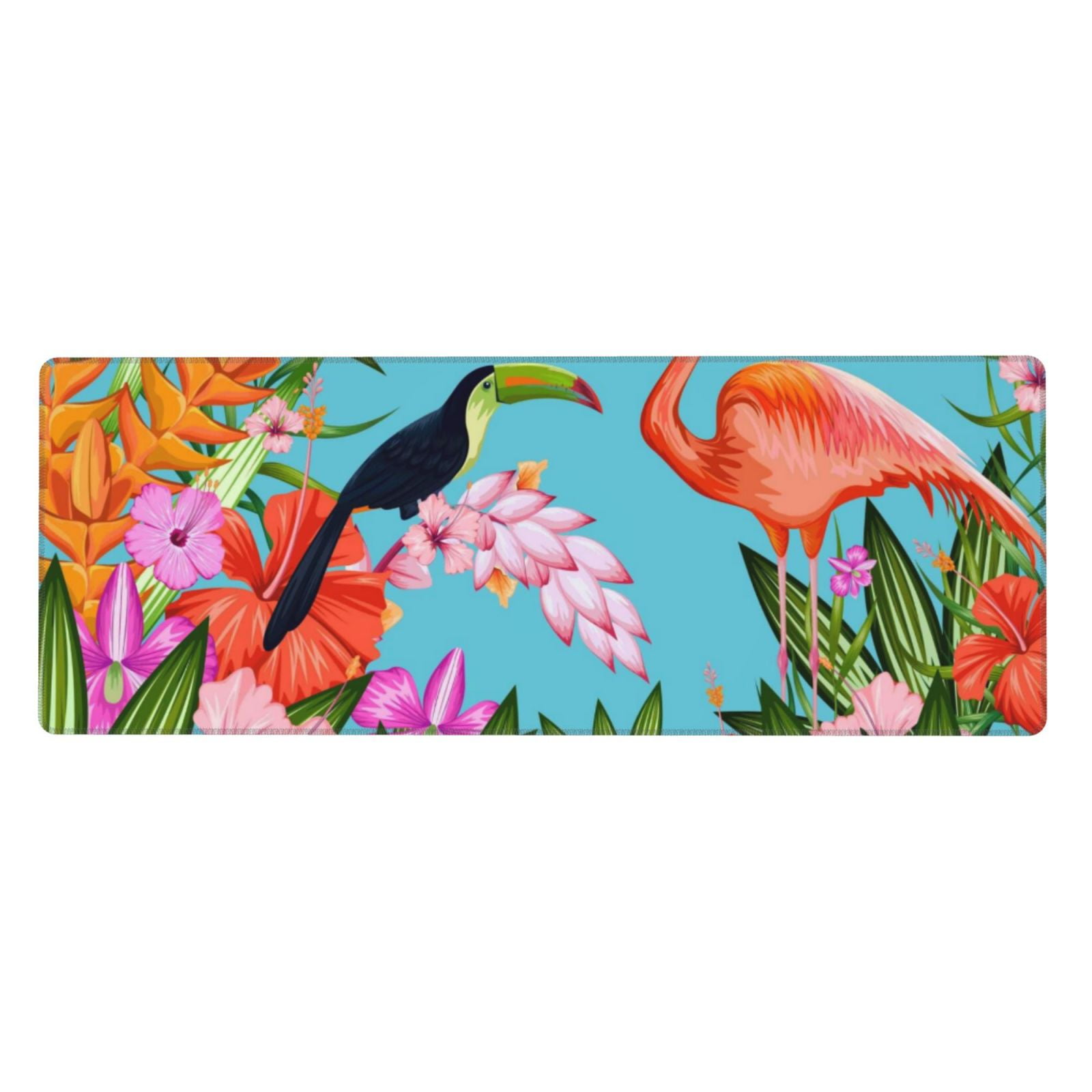 Disketp Gaming Mouse Pad Tropical Jungle Flamingo Pattern Large Mouse ...