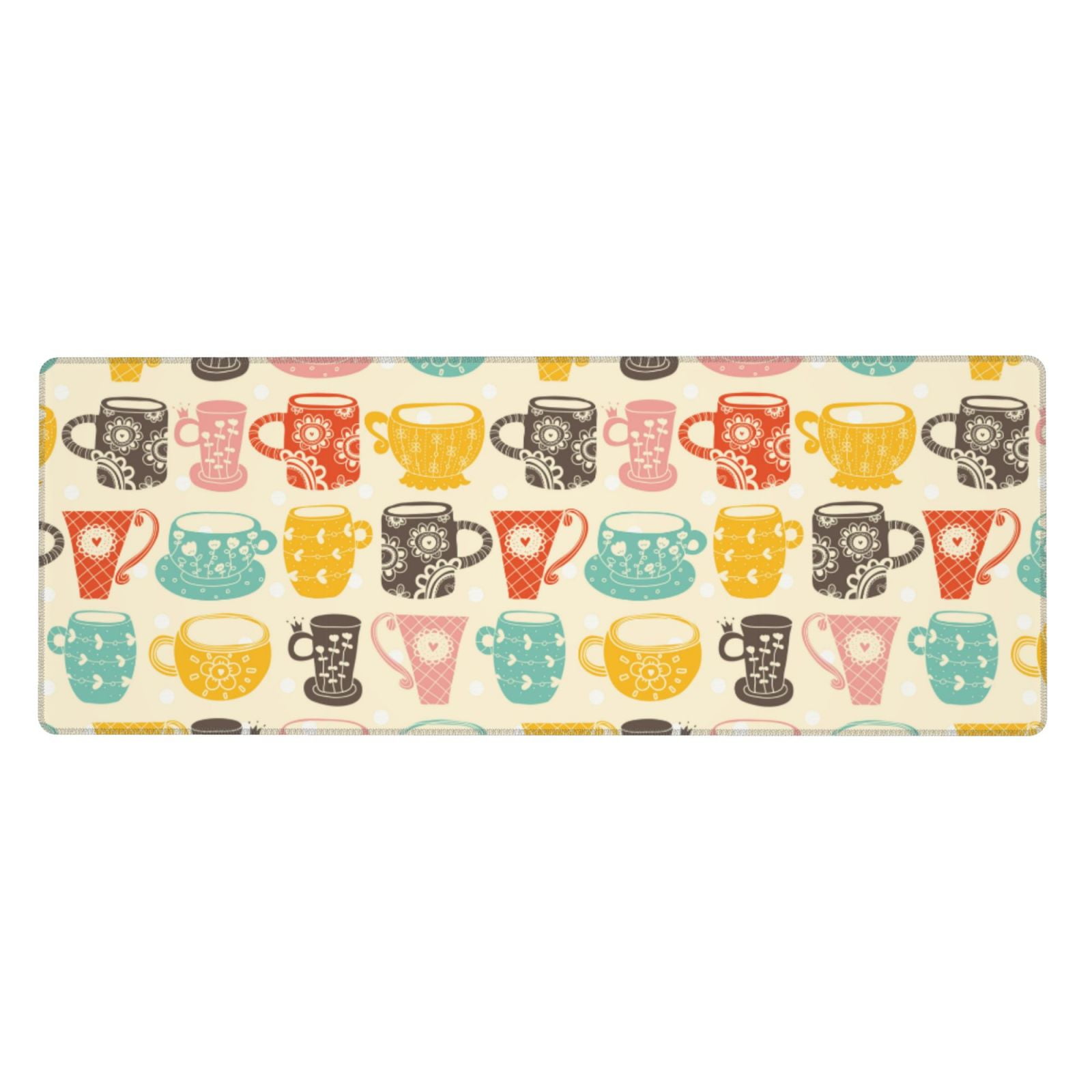 Disketp Gaming Mouse Pad Vintage Cup Pattern Large Mouse Mat Long ...