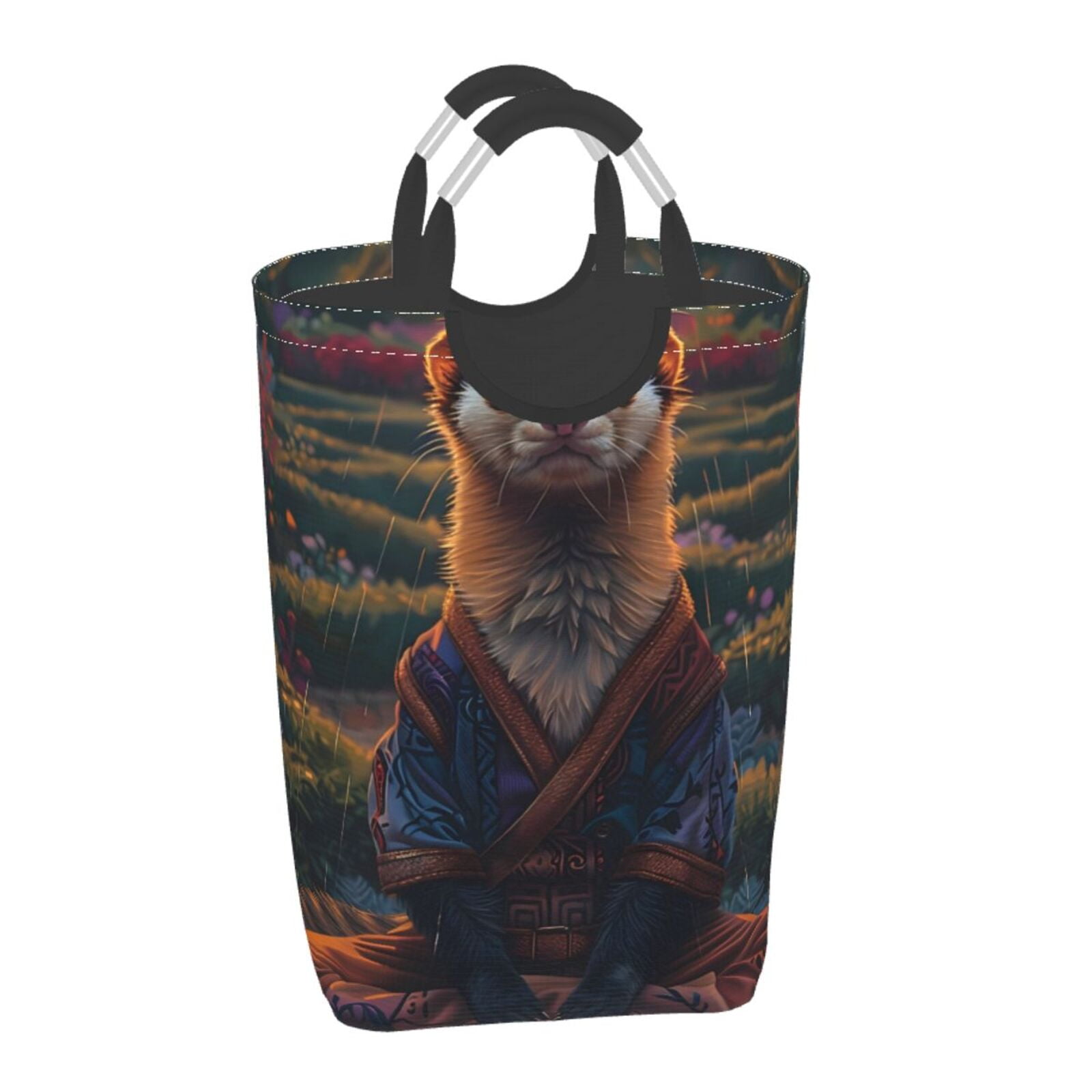 Disketp Garden Meditating Weasel Square Laundry Bag Large Collapsible ...