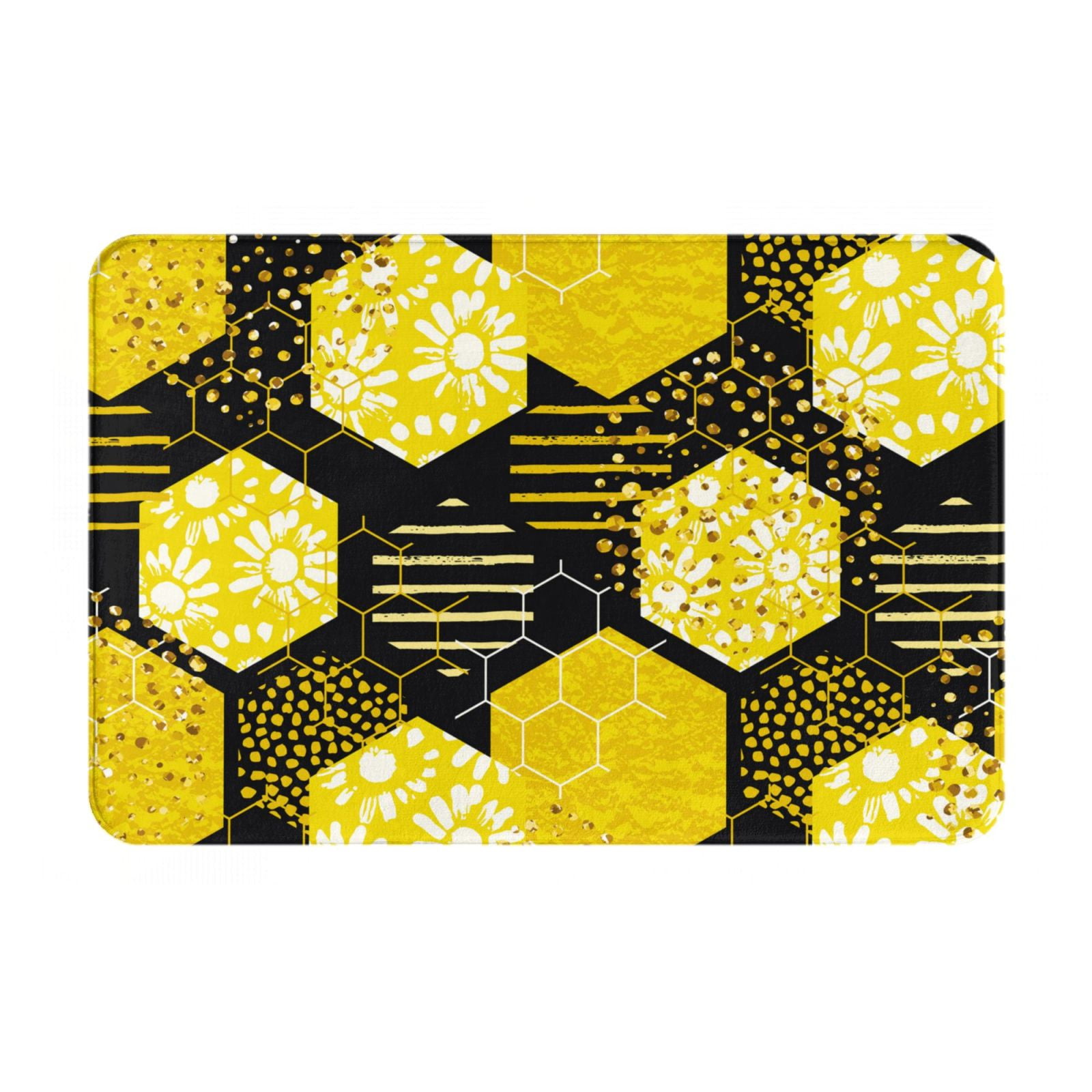 Disketp Geometric Pattern With Bee Mat For Front Door Outside - Doormat ...