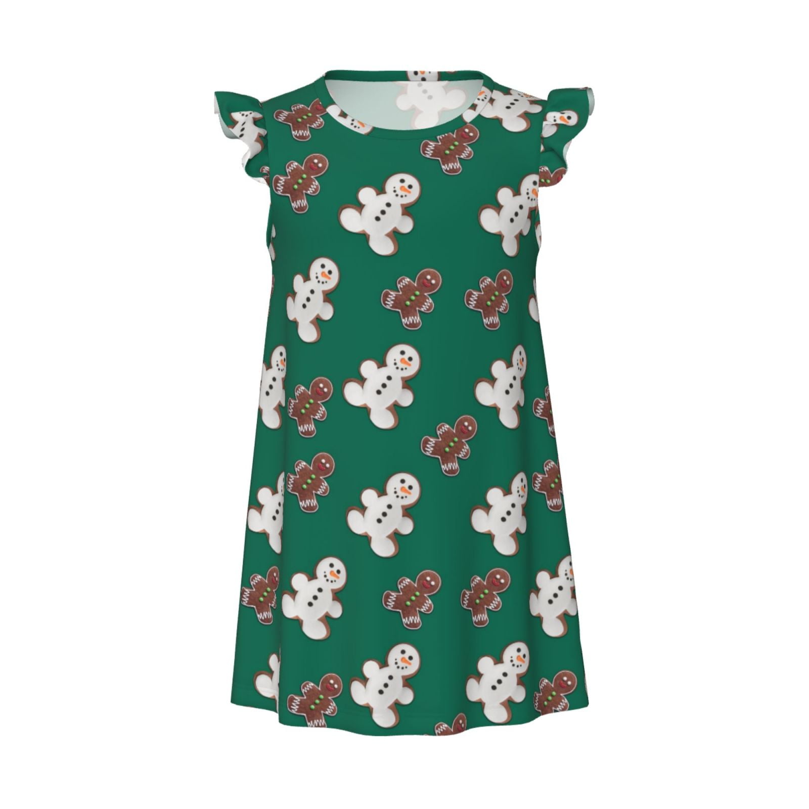 Disketp Gingerbread Snowman Cookies Print Girls Nightgowns 3-10 Years ...