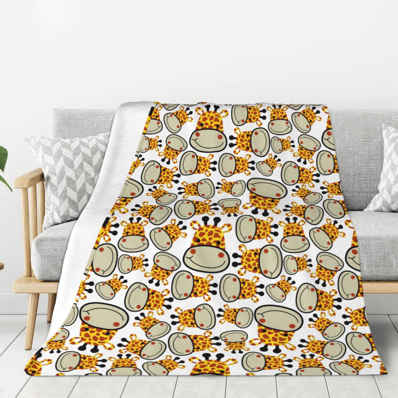 Disketp Giraffes Head Cozy Flannel Fleece Throw Blanket: Has a velvety ...