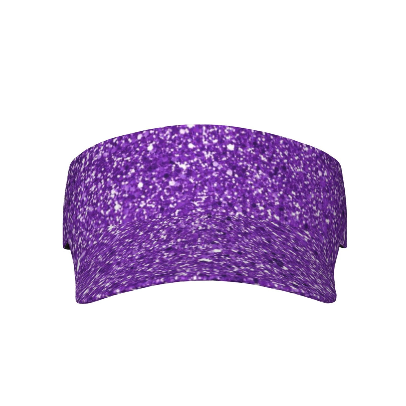 Disketp Glitter Purple Sun Visors for Women Men Unisex Tennis Golf ...