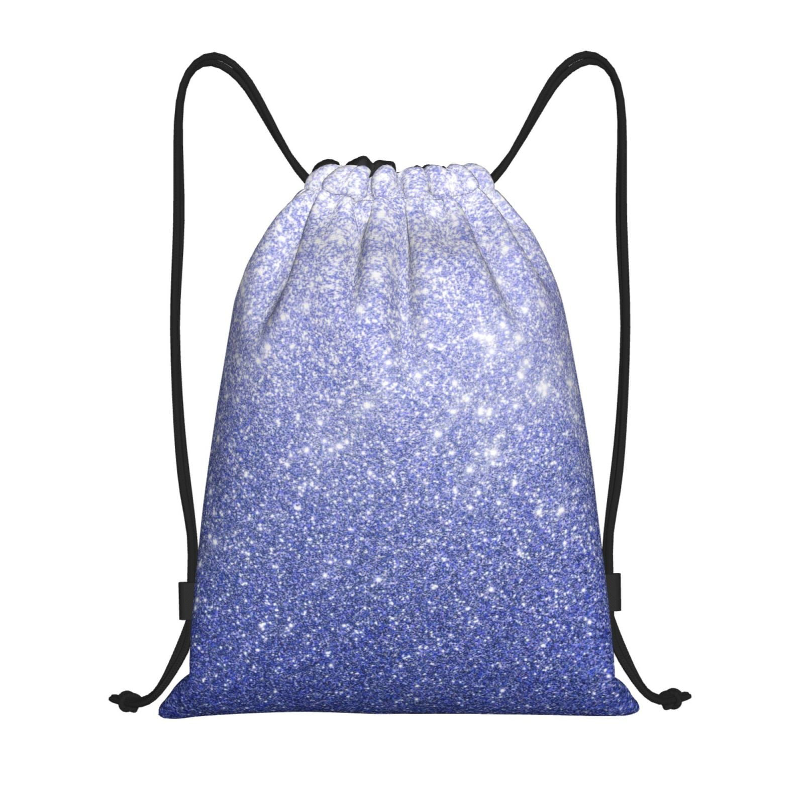 Disketp Glittering Blue Purple Drawstring Backpack Drawstring Gym Bags ...