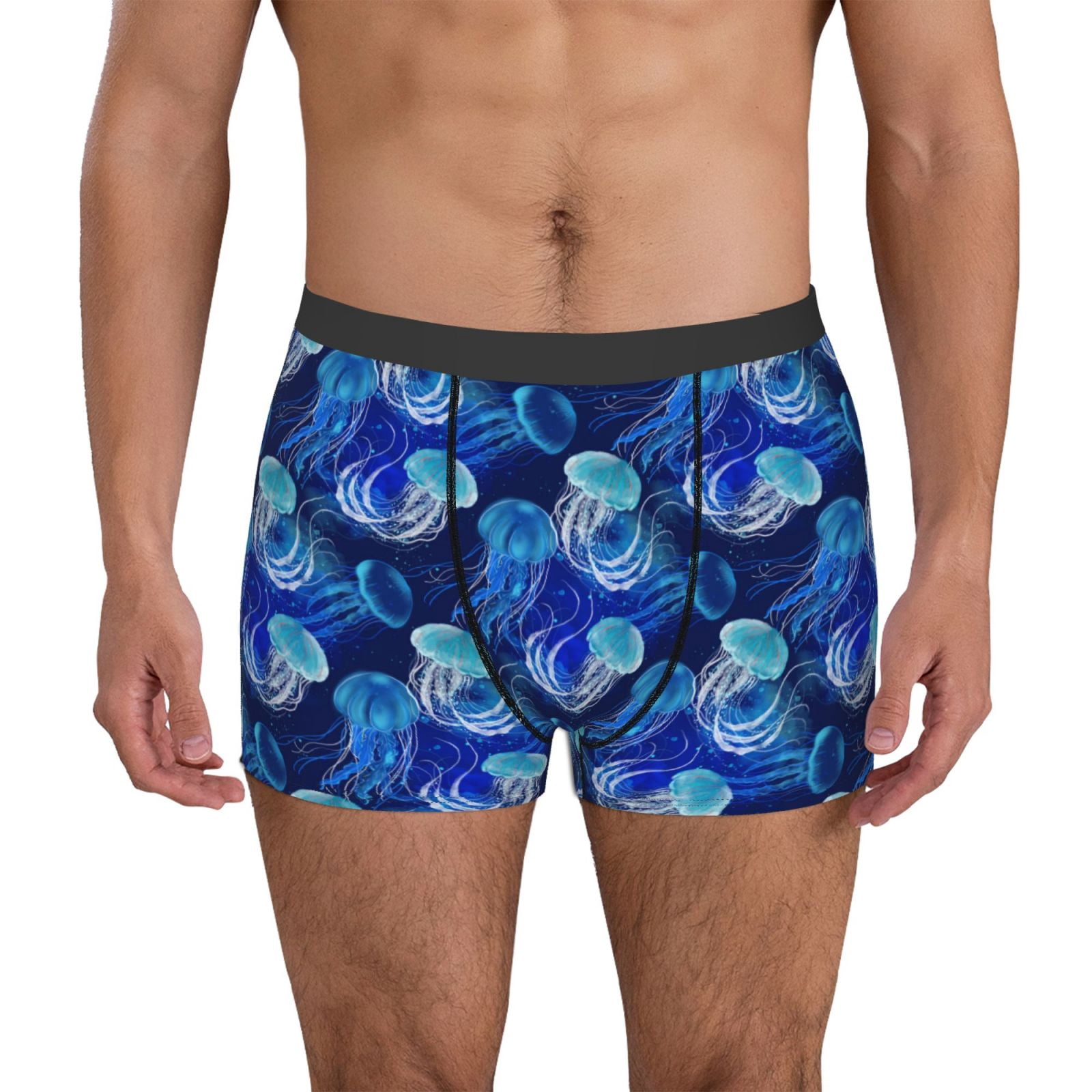 Disketp Glowing Jellyfish Pattern Men's Boxer Briefs,Soft and ...