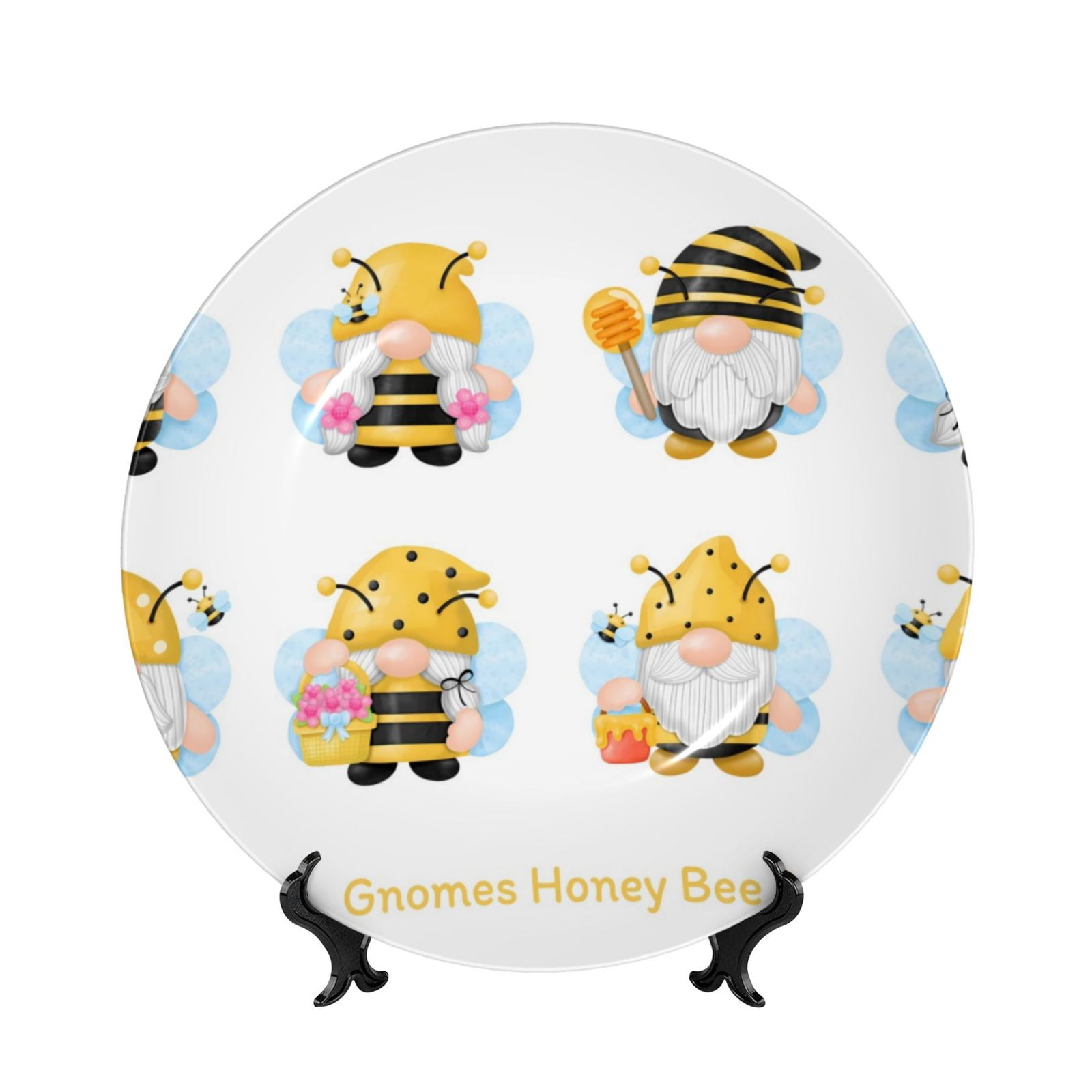 Disketp Gnomes Honey Bee Ceramic Plate Dinner Plates Bone China ...