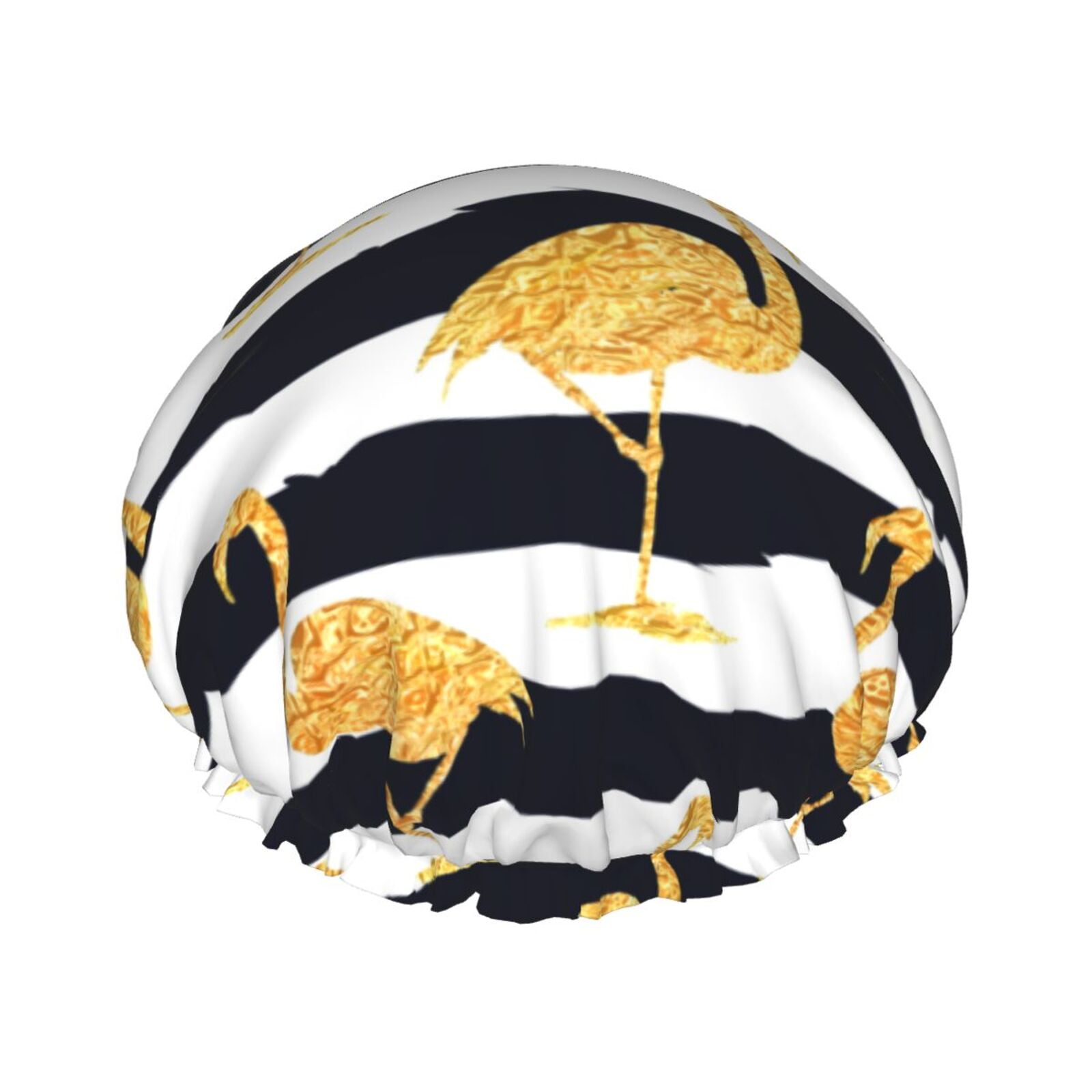 Disketp Gold Flamingo Shower Caps,Reusable Shower Cap For Women, Double ...
