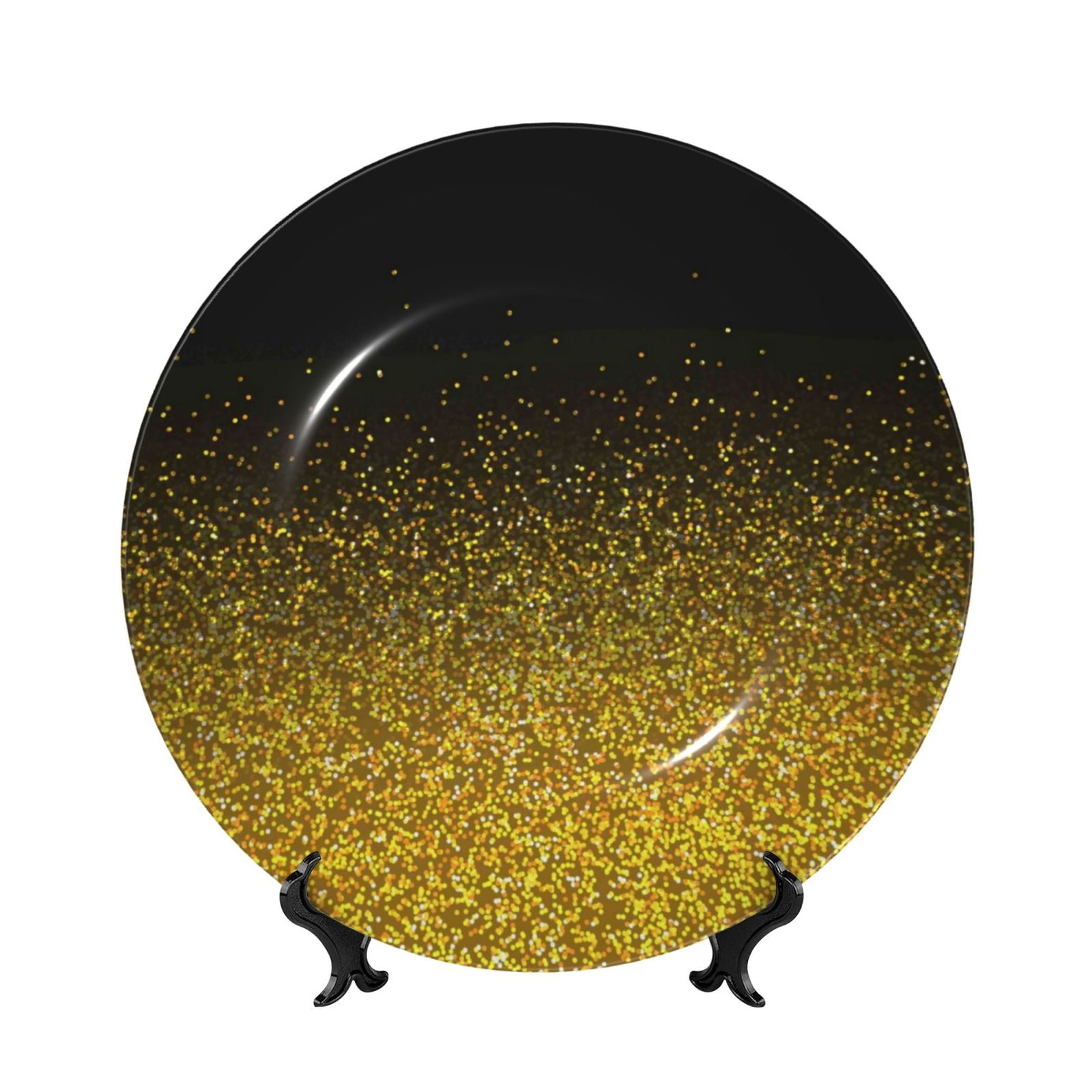 Disketp Gold Glitter Gradient Ceramic Plate Dinner Plates Bone China ...