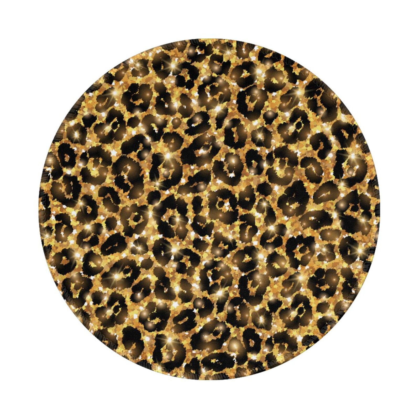 Disketp Gold Glitter Leopard Small Mouse Pad 7.9x7.9 Inches,Washable ...