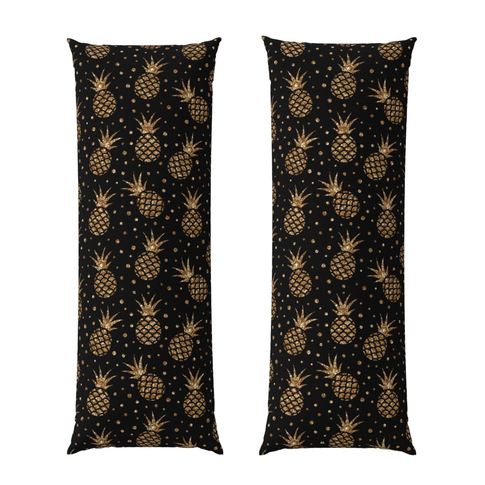 Disketp Gold Glitter Pineapples Print Body Pillow Cover - Super Soft ...