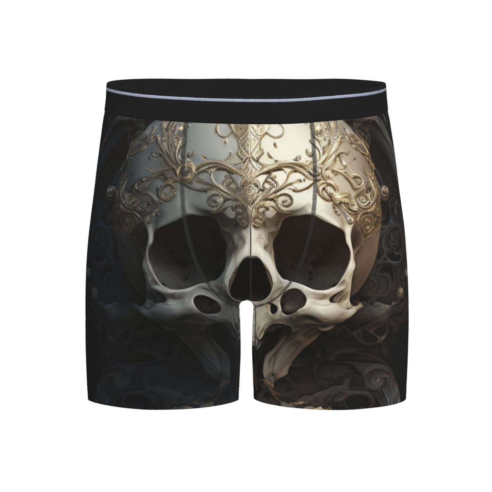 Disketp Gold Pattern Skull Men's Boxer Briefs Men’s Underwear Boxer ...