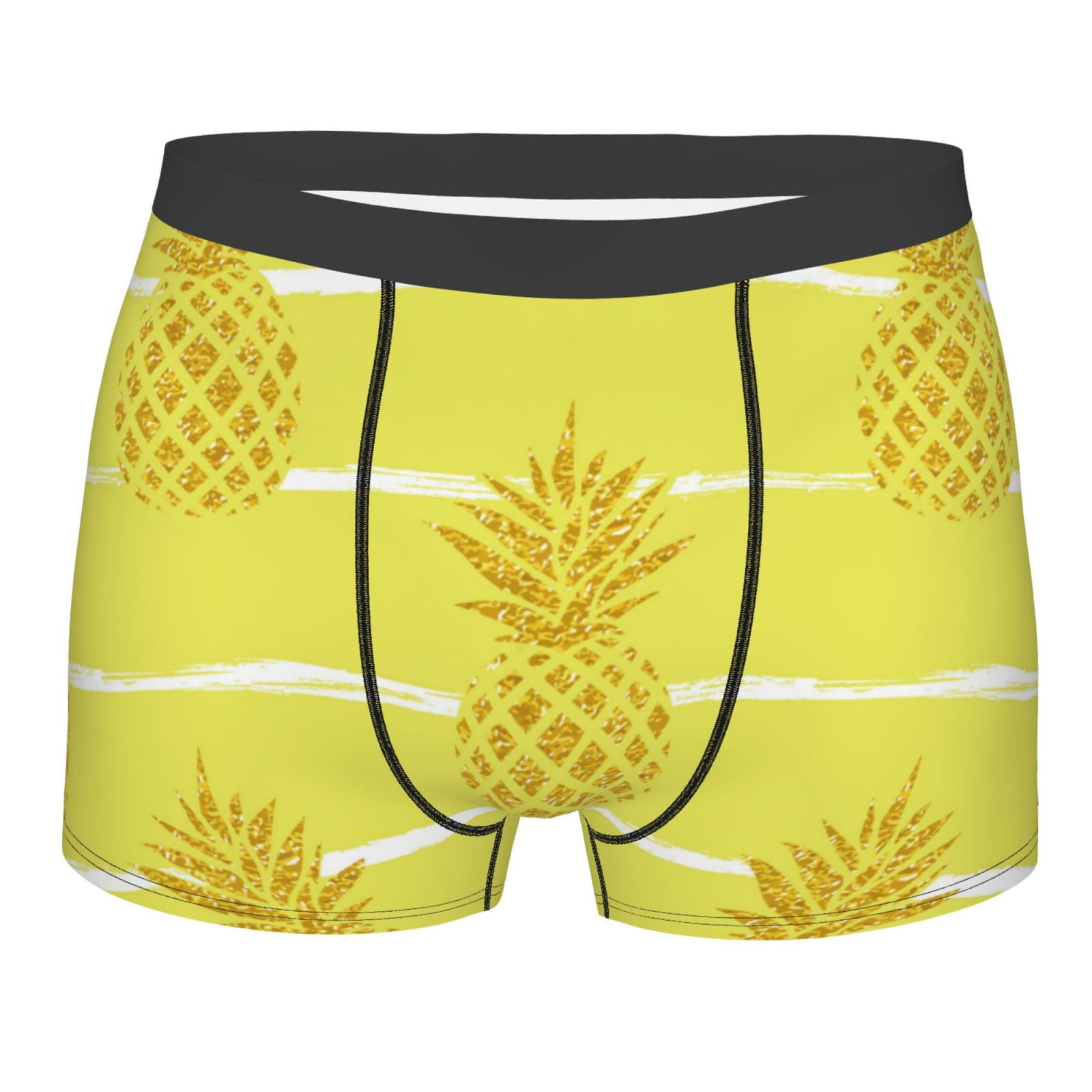 Disketp Gold Pineapple Men'S Boxer Briefs,Soft And Breathable Cotton ...