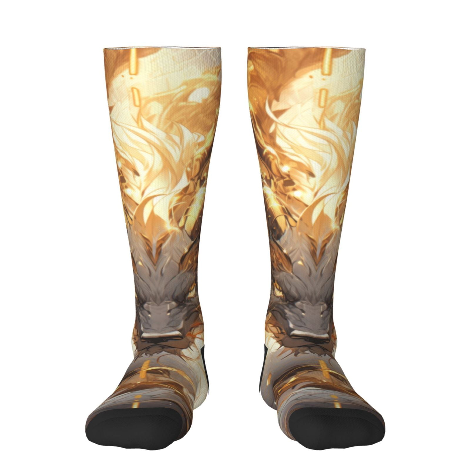Disketp Golden Horned White Dragon Print Unisex Contrast Color ...
