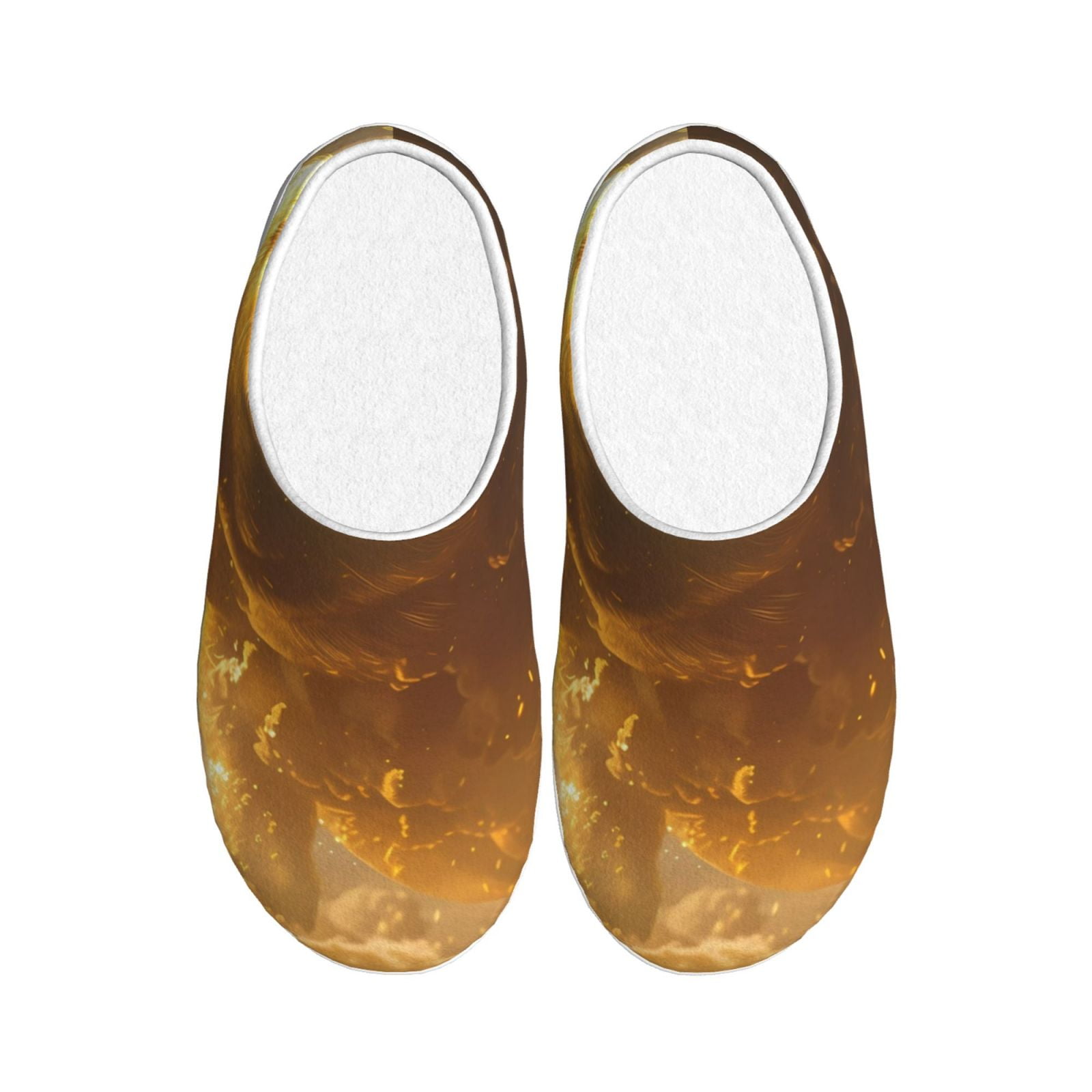 Disketp Golden Pig Cloud Fantasy Women's Men's Slippers Plush Slip-On ...