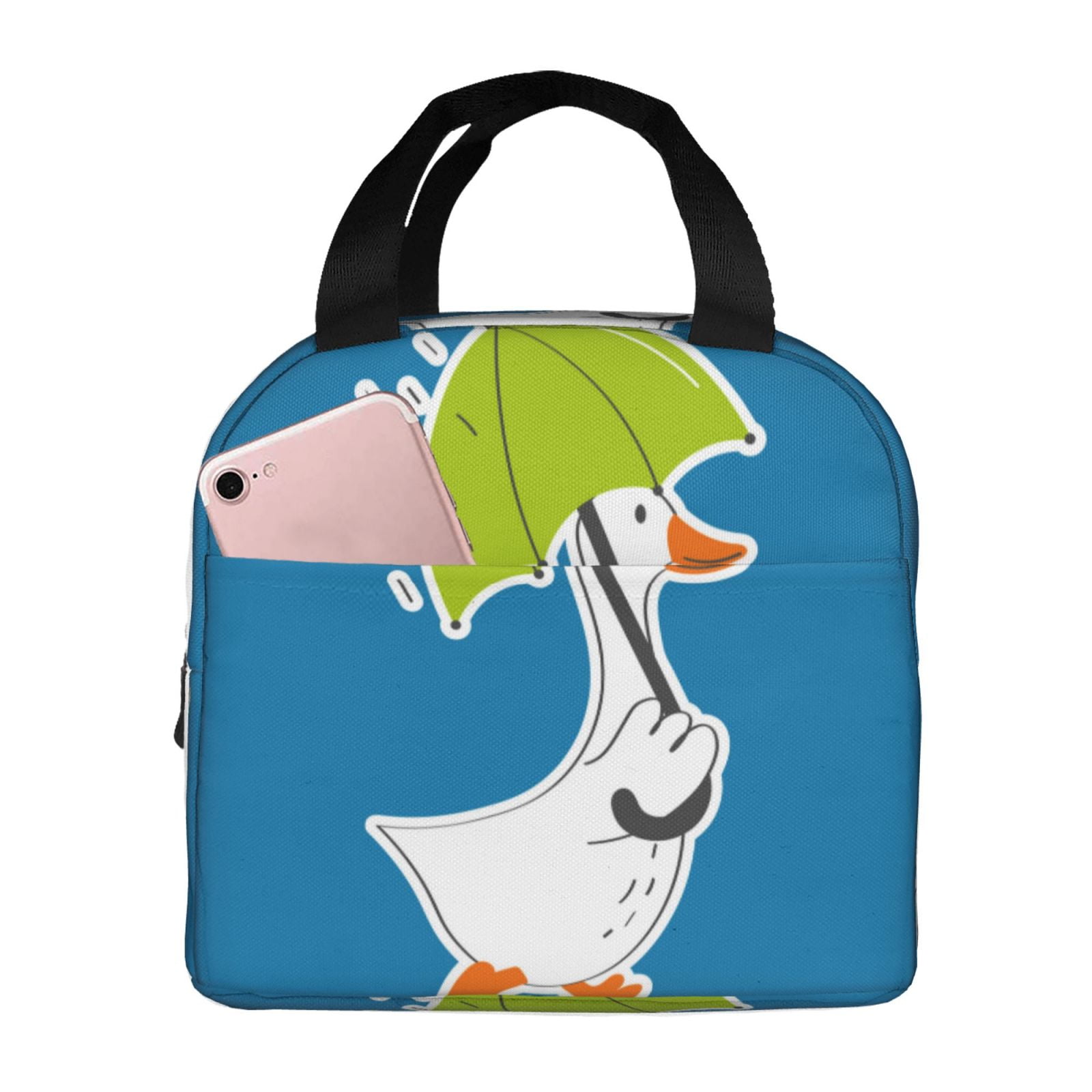 Disketp Goose Holding an Umbrella Lunch Bag for Women Men, Leakproof ...