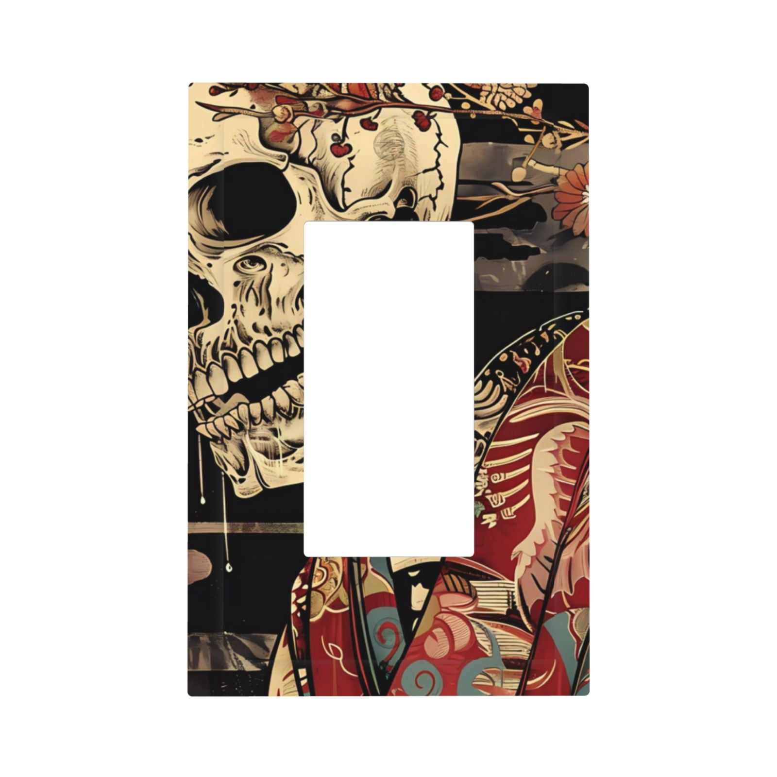 Disketp Gothic Eastern Floral Skull Decorative Light Switch or Outlet ...