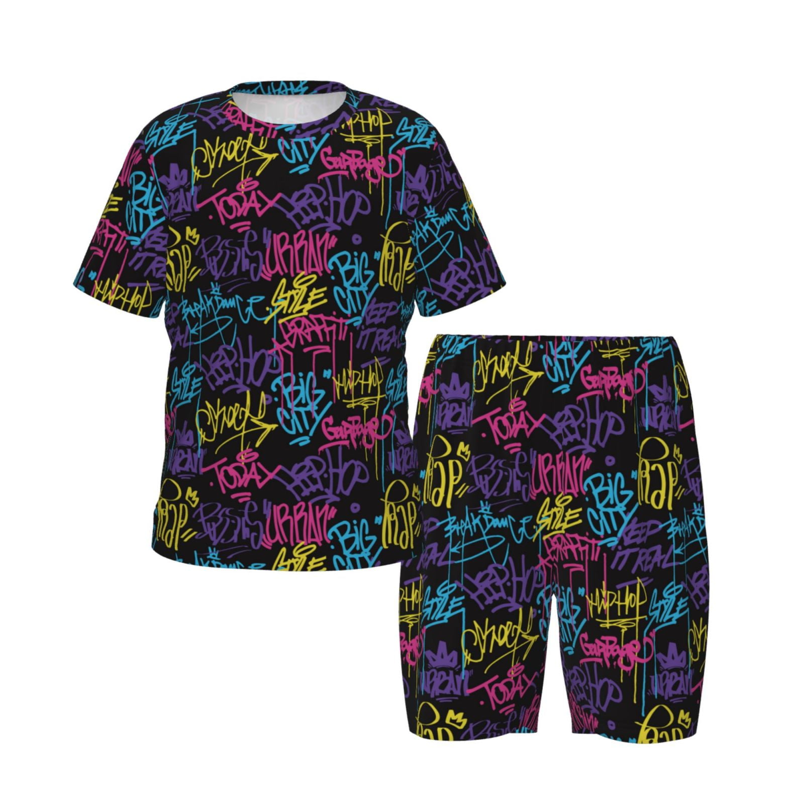 Disketp Graffiti Art for Kids Short Sleeve Pajamas Kids Summer Pjs ...