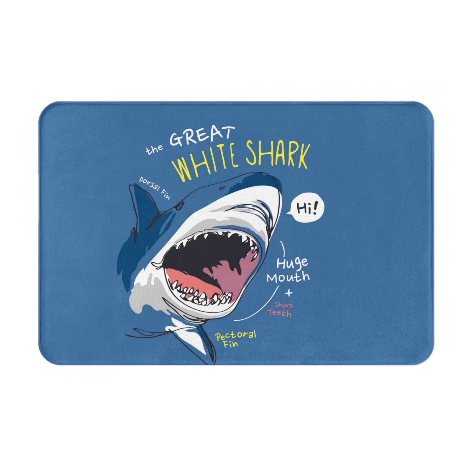 Disketp Great White Shark Mat For Front Door Outside - Doormat Outdoor ...