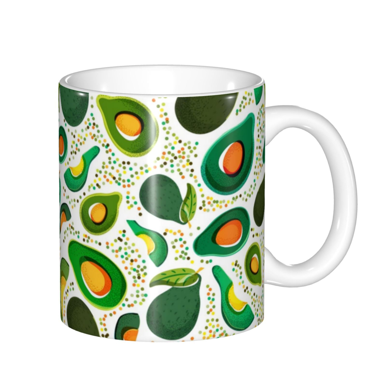 Disketp Green Avocado (2) Large Coffee Mug with Handle Tea Cup Novelty ...