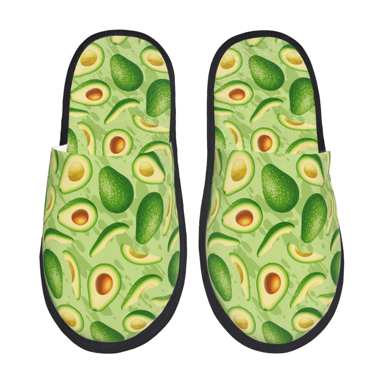 Disketp Green Avocado Fuzzy House Memory Foam Slippers, Furry Fur Lined ...