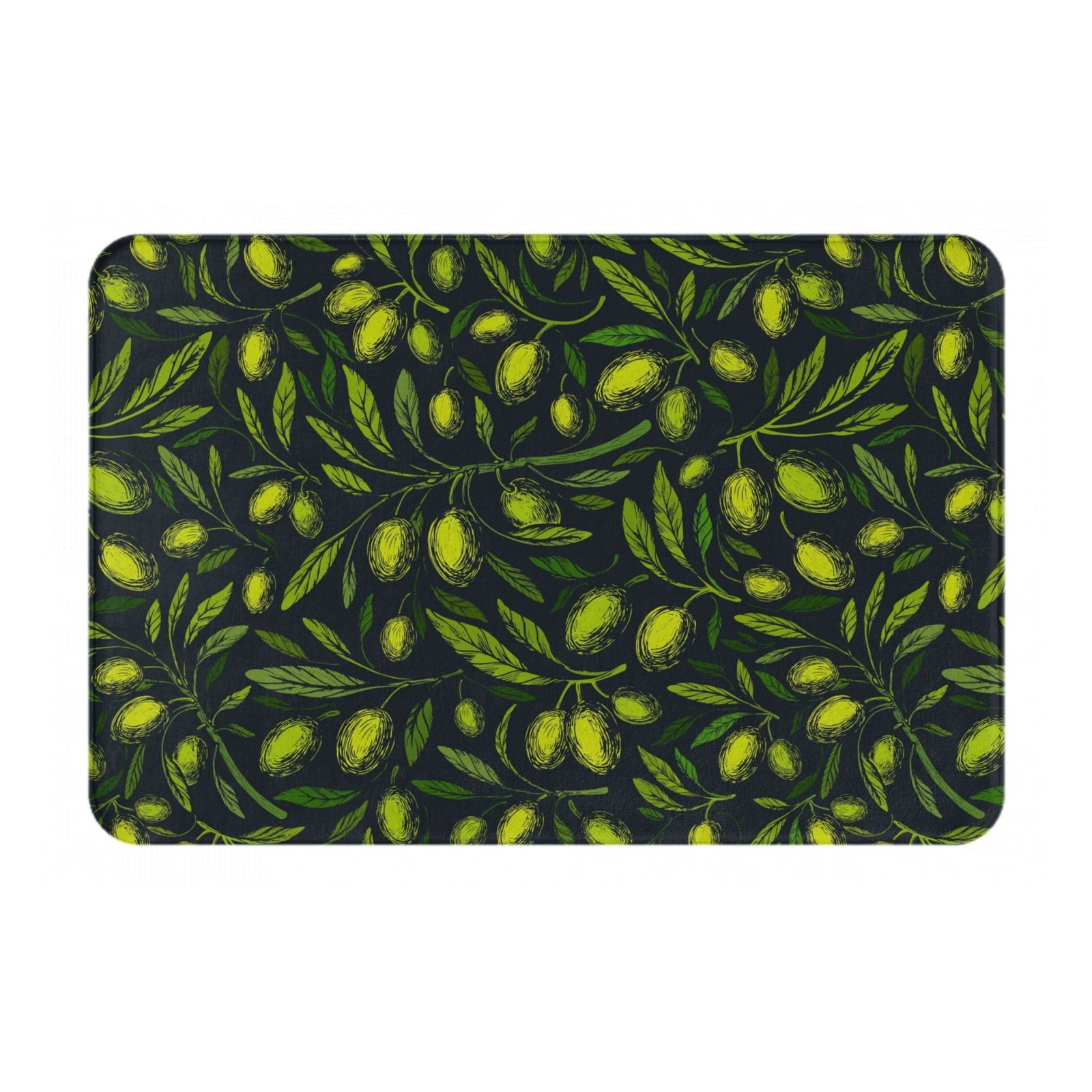 Disketp Green Branch Olive Mat For Front Door Outside - Doormat Outdoor ...