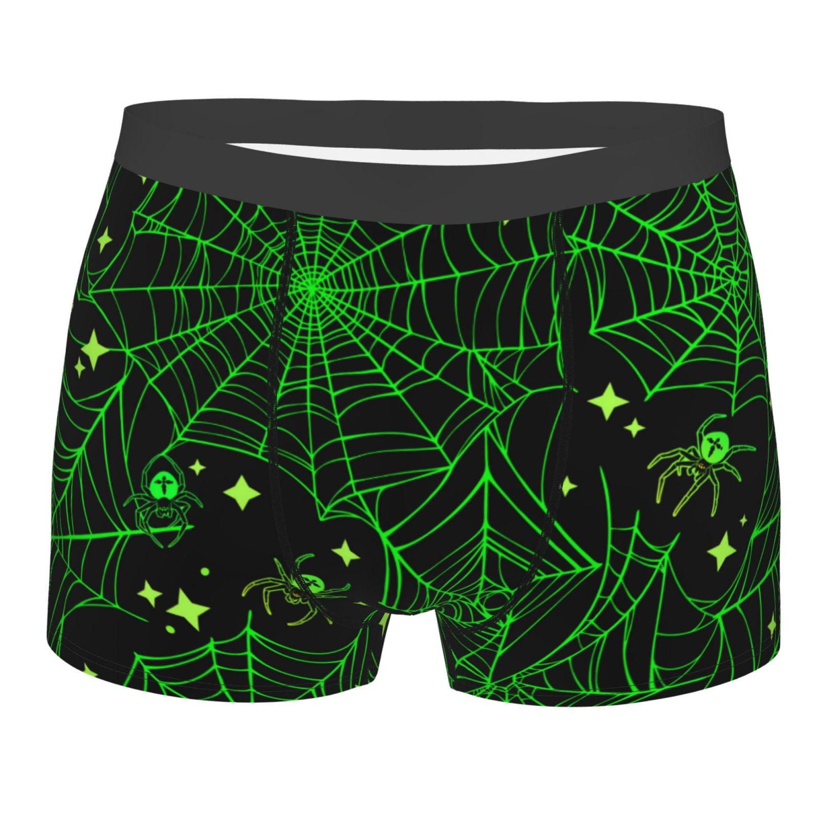 Disketp Green Bright Web With Spiders Men'S Boxer Briefs,Soft And ...