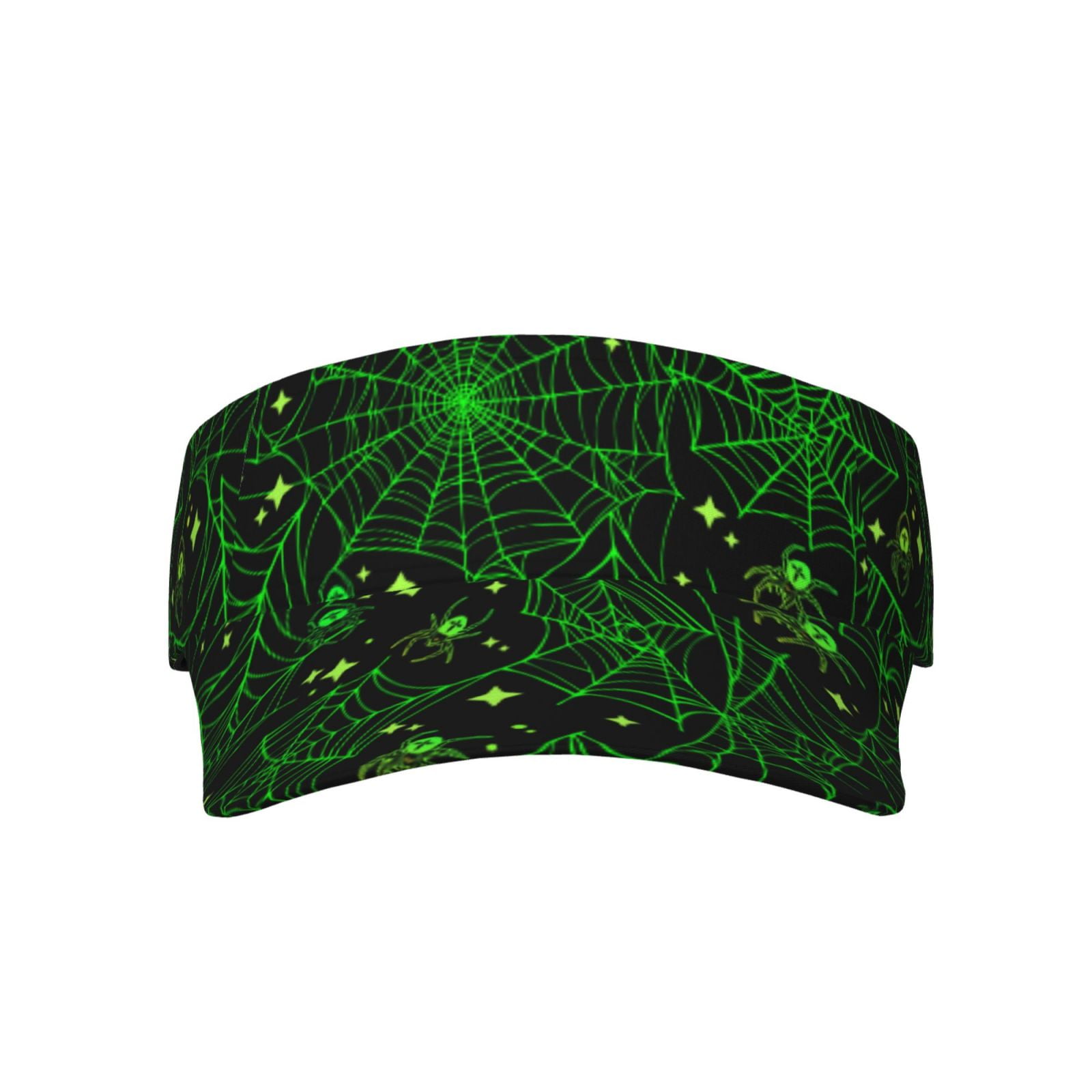 Disketp Green Bright Web With Spiders Sun Visors For Women Men Unisex ...
