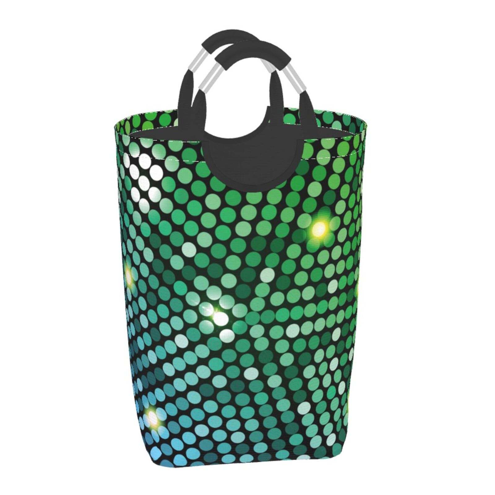Disketp Green Disco Lights Square Laundry Bag Large Collapsible Dirty ...