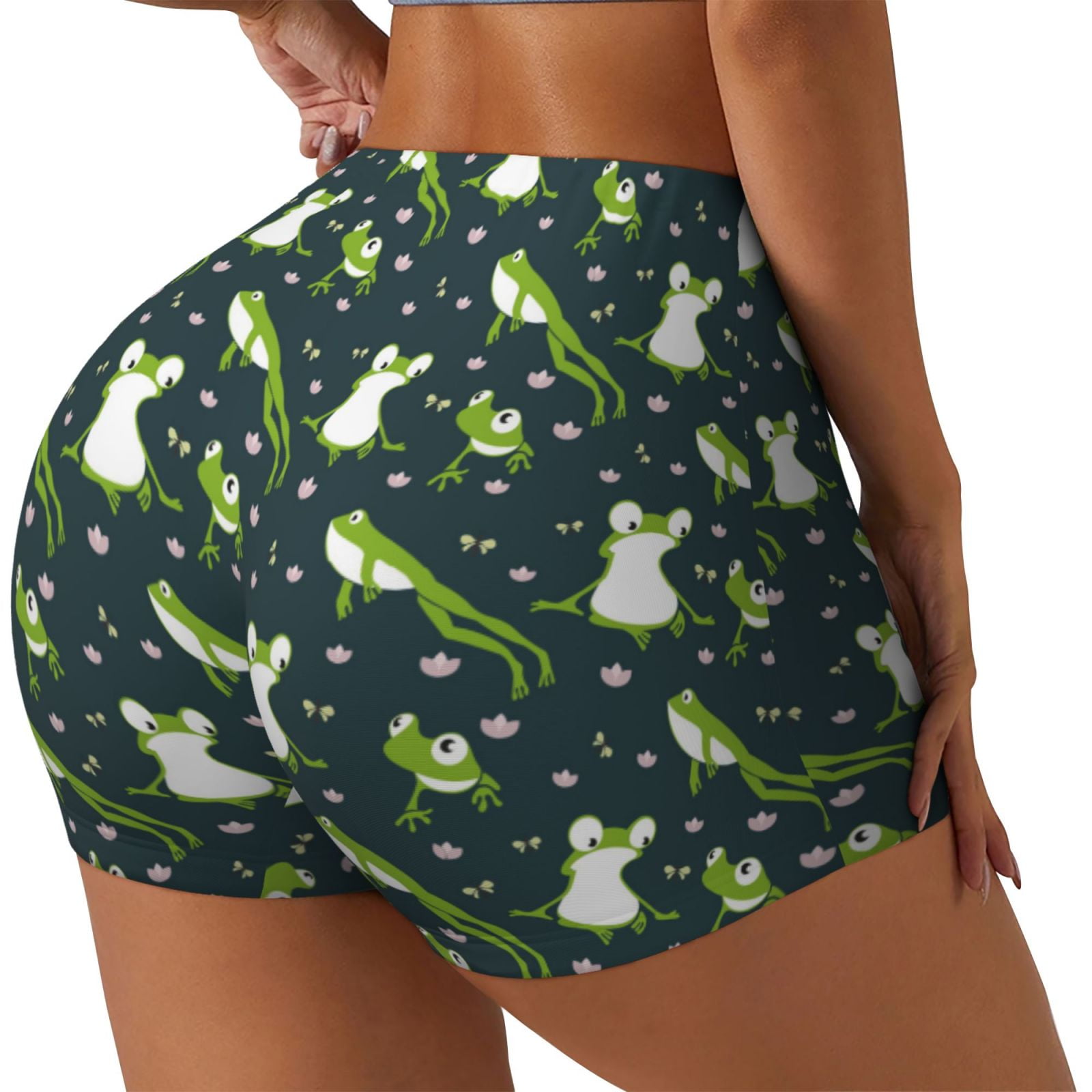 Disketp Green Frogs for Scrunch Butt Workout Shorts Women Seamless Soft ...