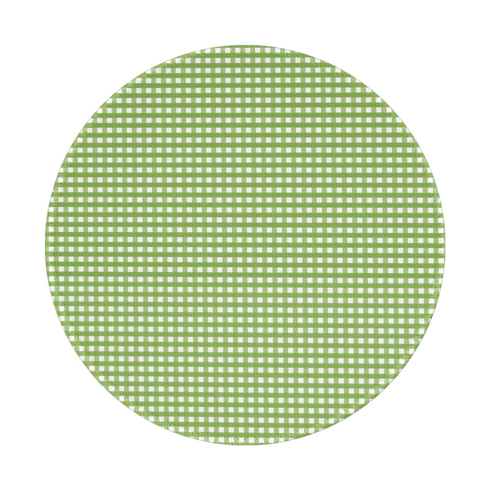 Disketp Green Gingham Small Mouse Pad 7.9x7.9 Inches,Washable Round ...