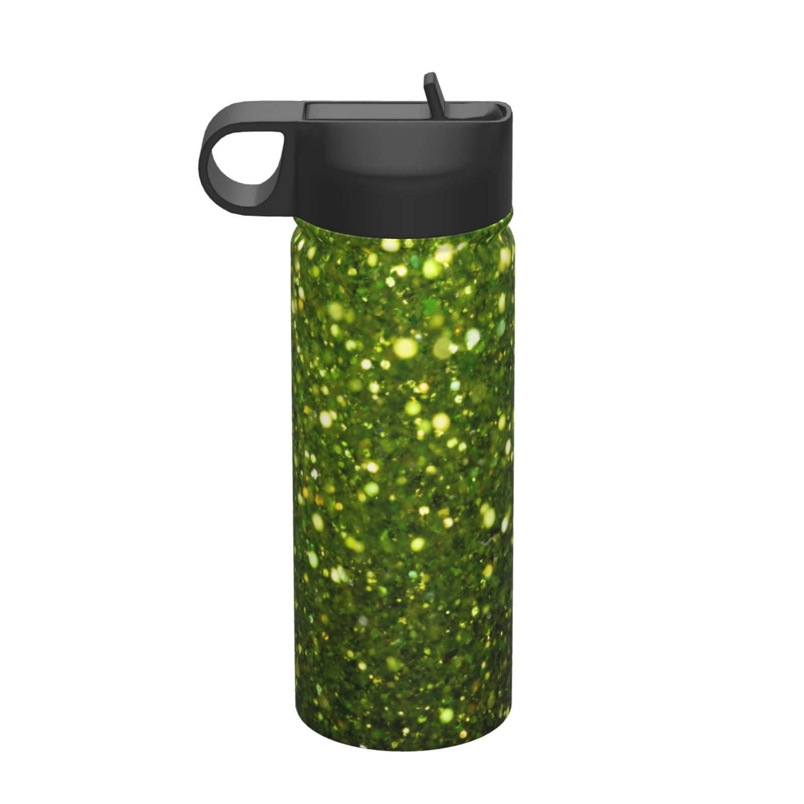 Disketp Green Glitter Sparkle 18oz Sports Insulated Kettle With Straw ...