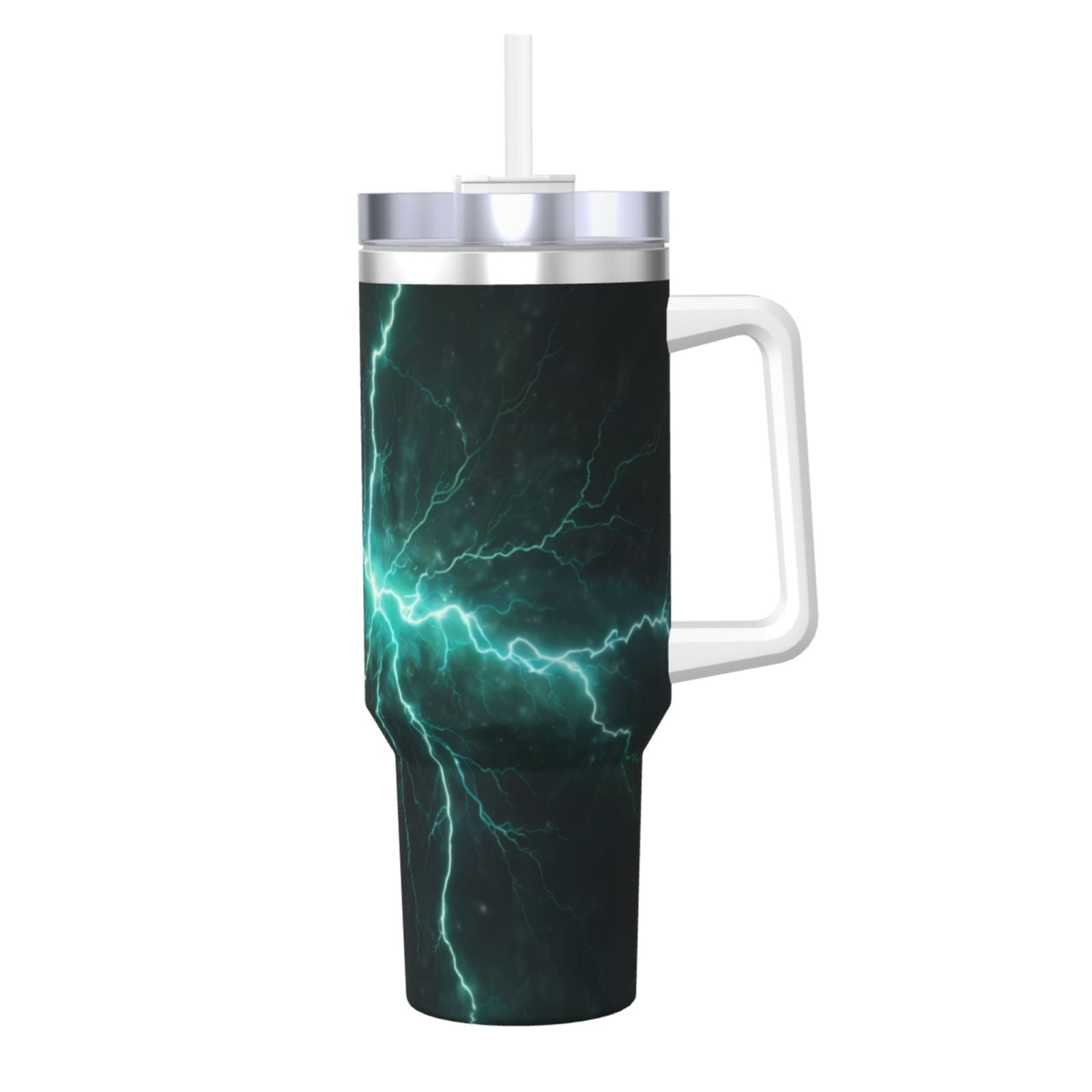 Disketp Green Lightning Flash for 40 OZ Stainless Steel with Handle Lid ...