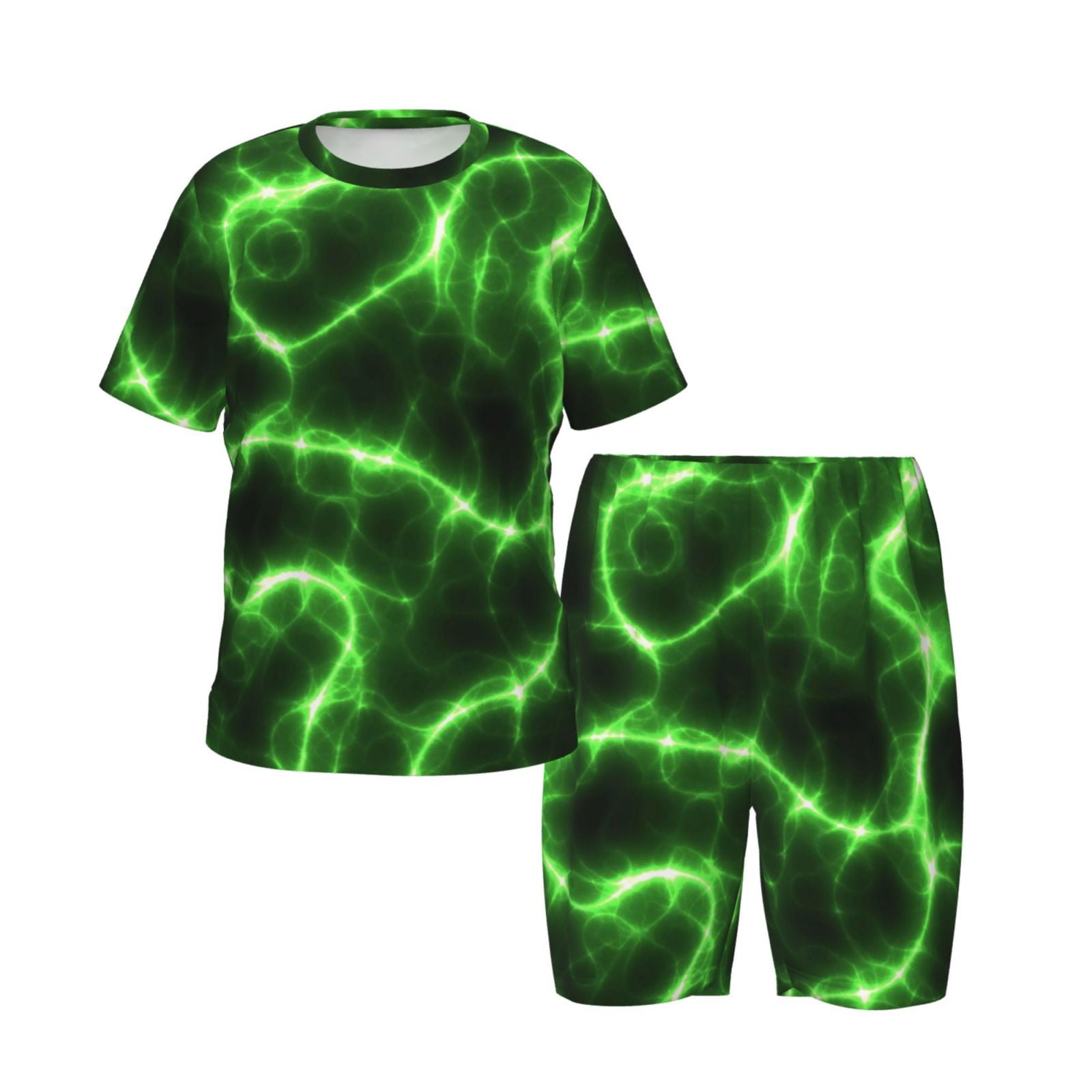 Disketp Green Lightning for Kids Short Sleeve Pajamas Kids Summer Pjs ...