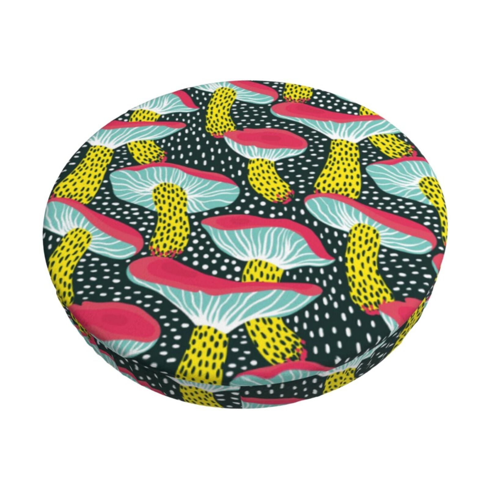 Disketp Green Mushroom Stool Covers Round, Super Soft Round Bar Stool ...